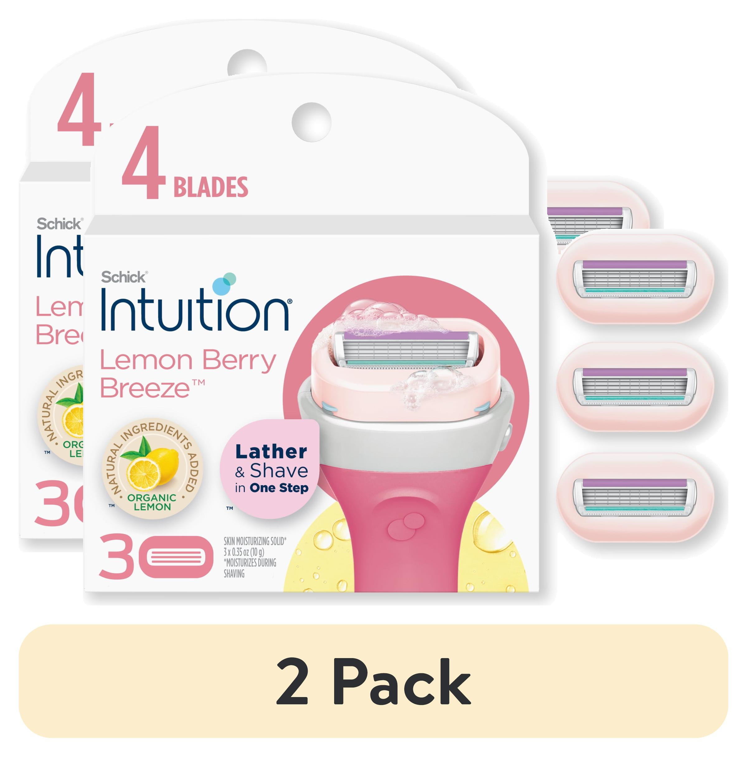 (2 pack) Schick Intuition 4-Blade Lemon Berry Breeze Womens Razor ...