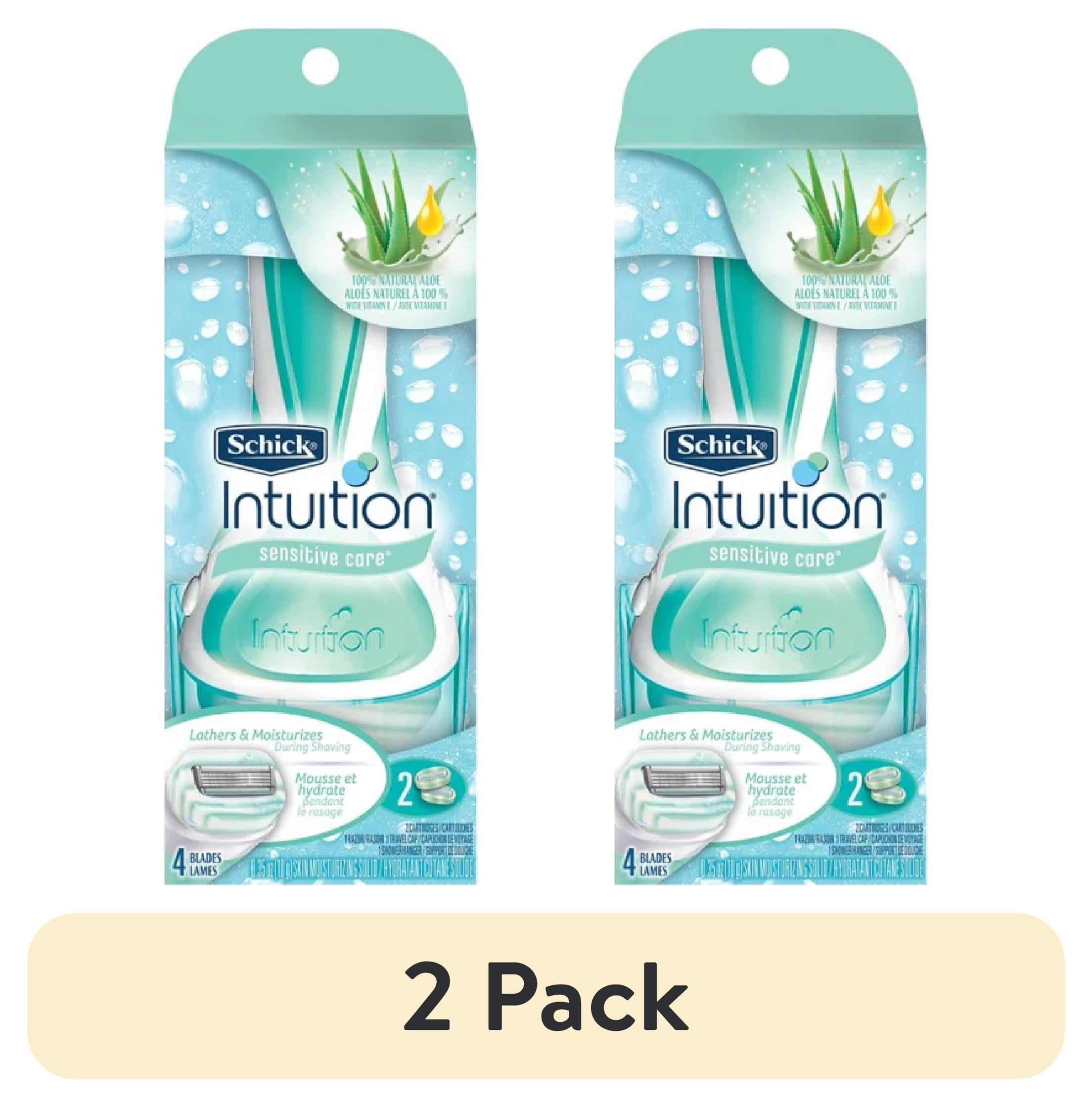(2 pack) Schick Intuition Sensitive Care Razor with 2 Refill Blades ...