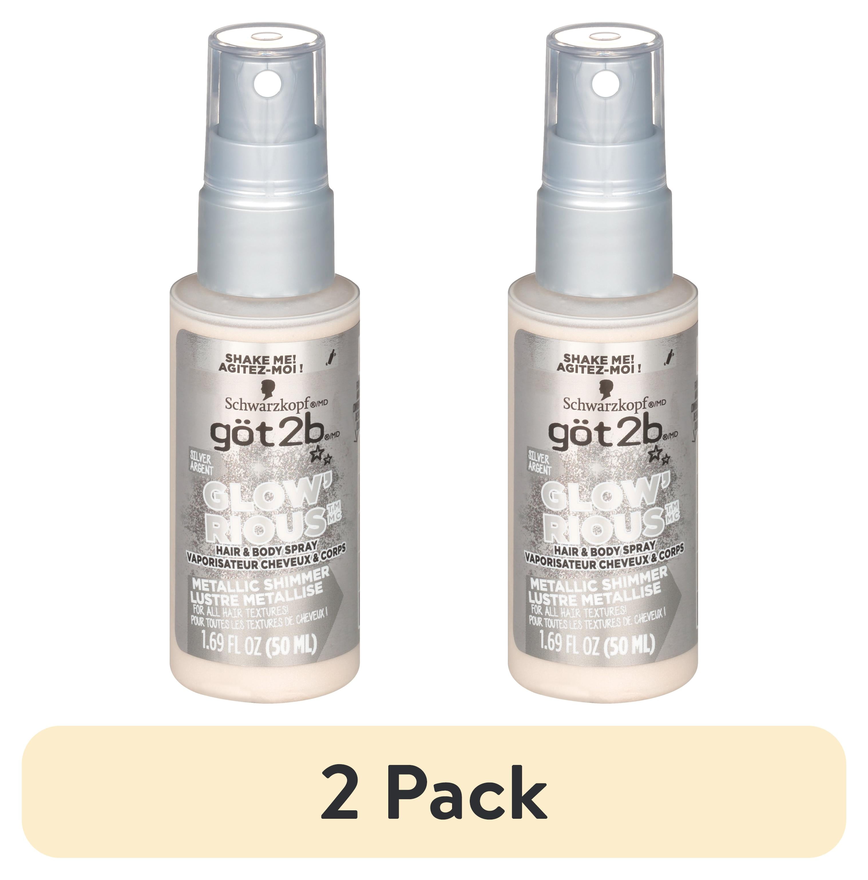 (2 pack) Schwarzkopf Got2b Glow'Rious Hair & Body Spray, Silver, 1.7 ...