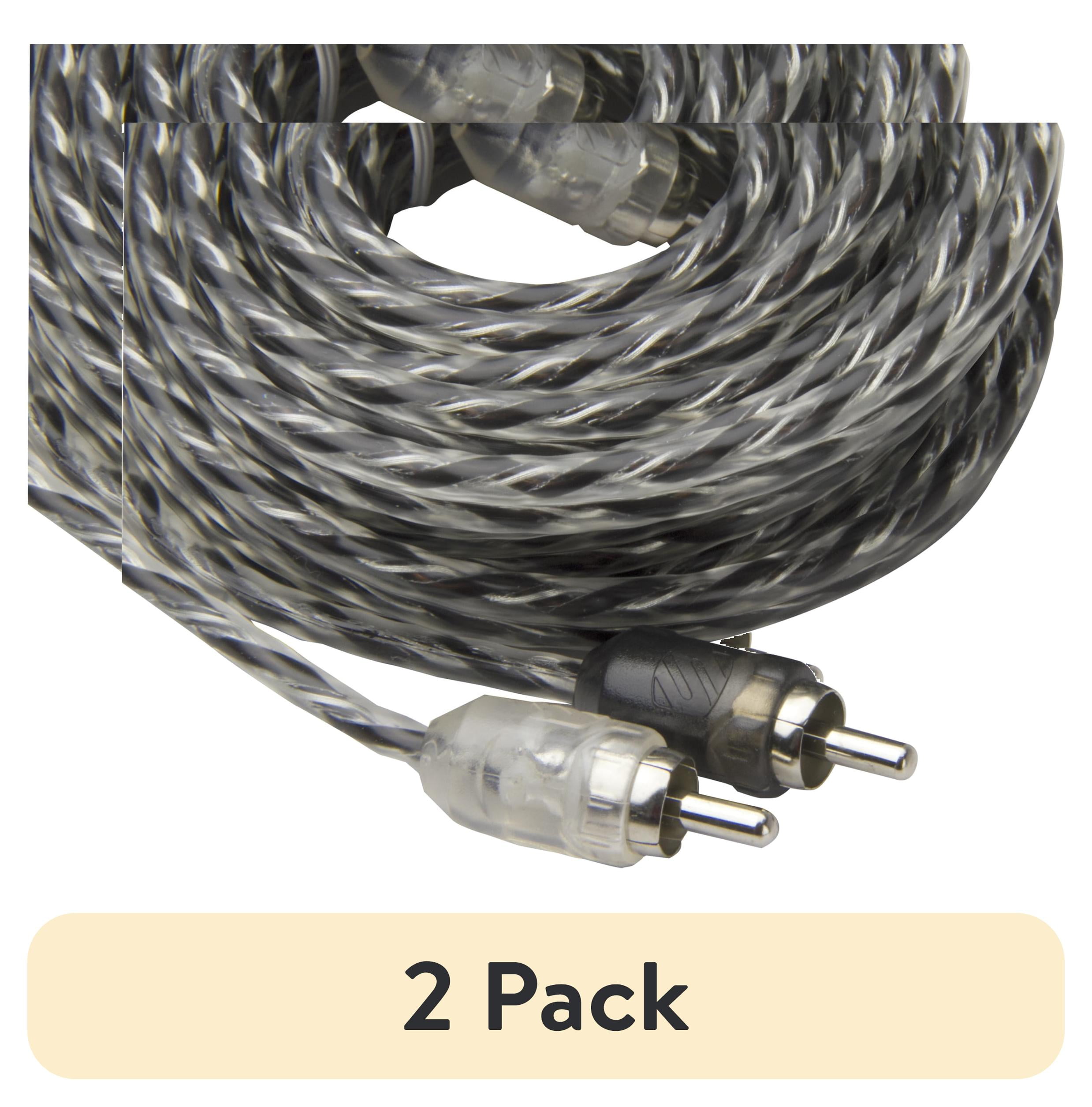 (2 pack) Scosche A25C4-WM1SD 25 Foot Twisted Car Stereo RCA Type Audio ...