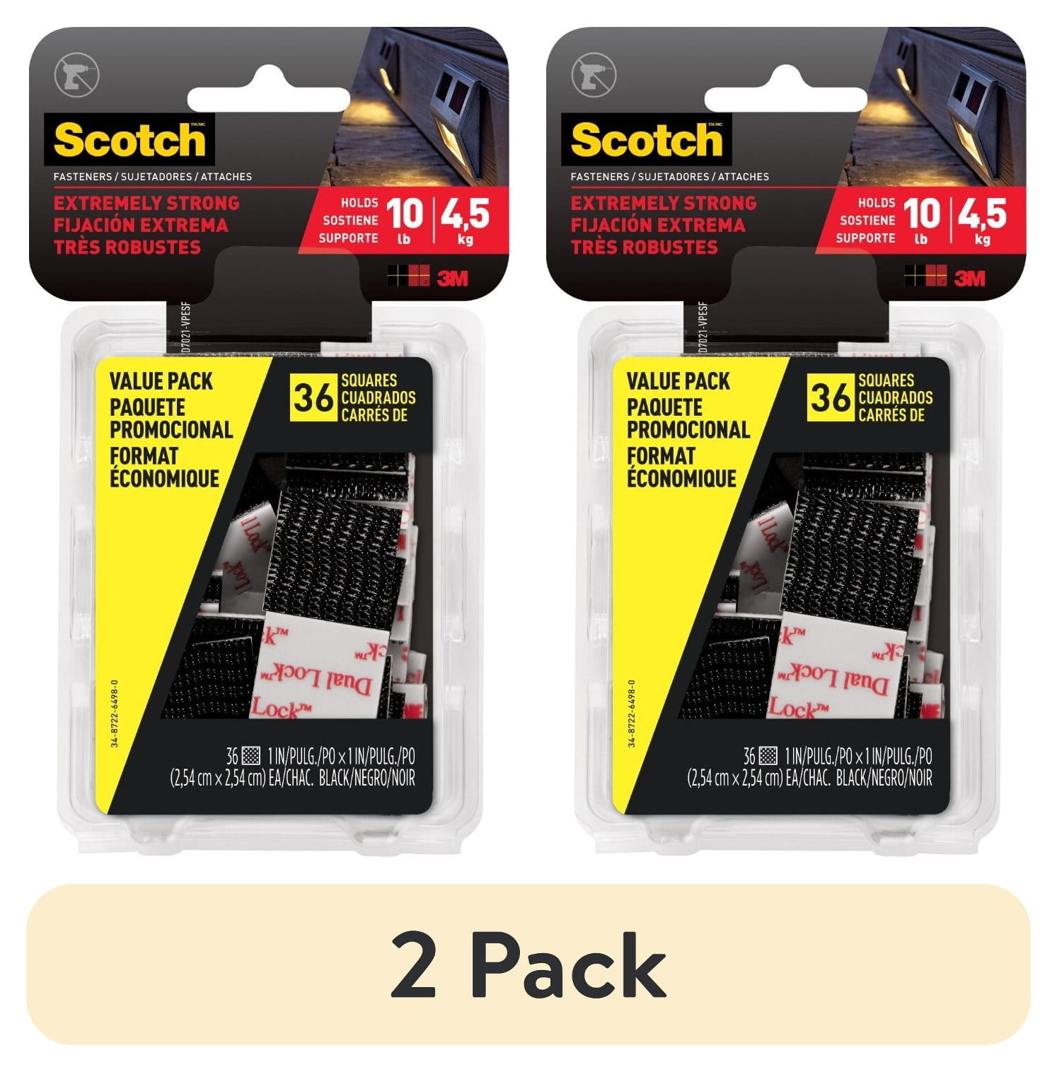 (2 pack) Scotch Black Hook & Loop Fasteners, Heavy Duty, Holds 10 lbs ...