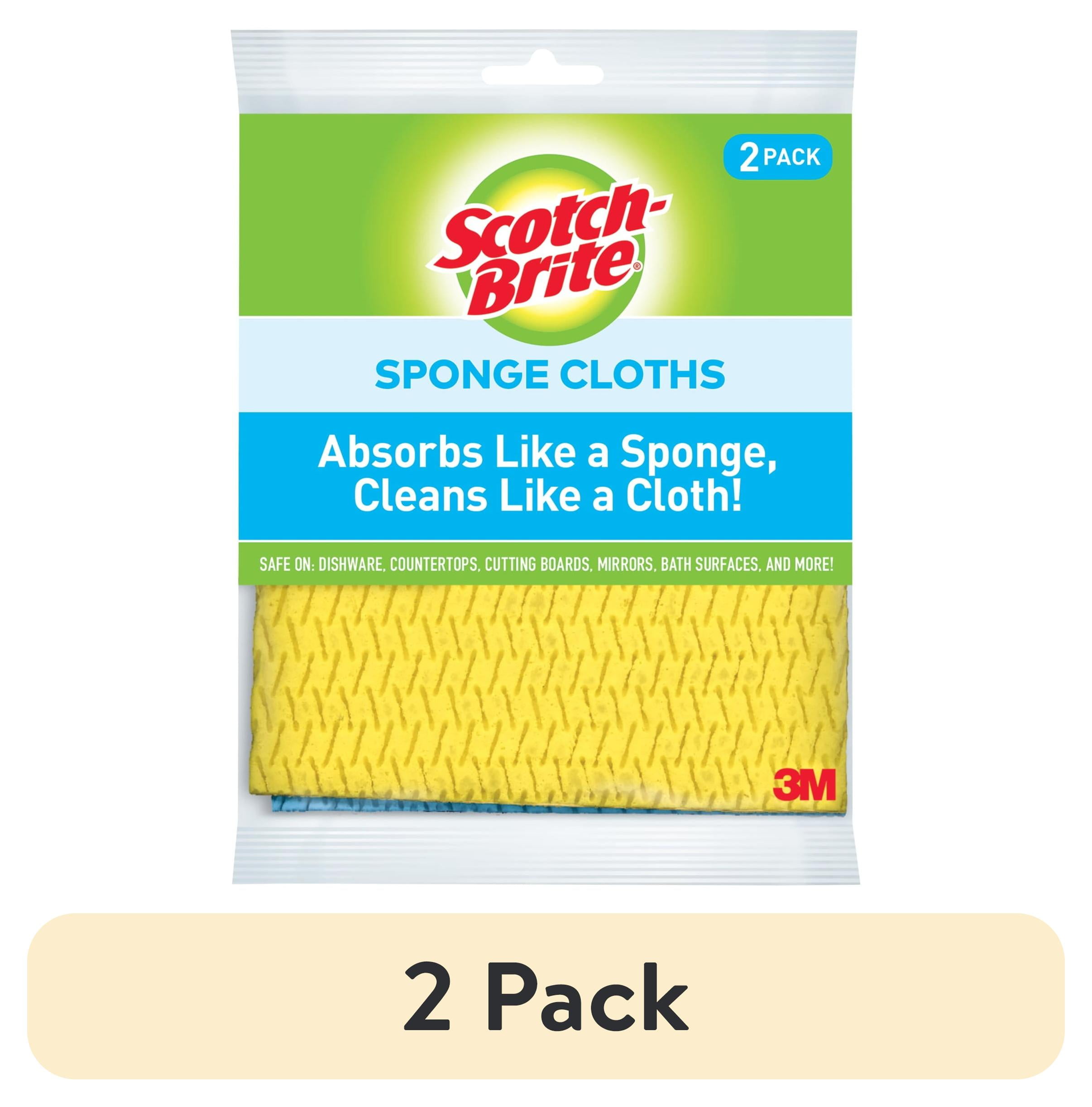 (2 pack) Scotch-Brite Sponge Cloth, Alternative to Towels, Multicolor ...