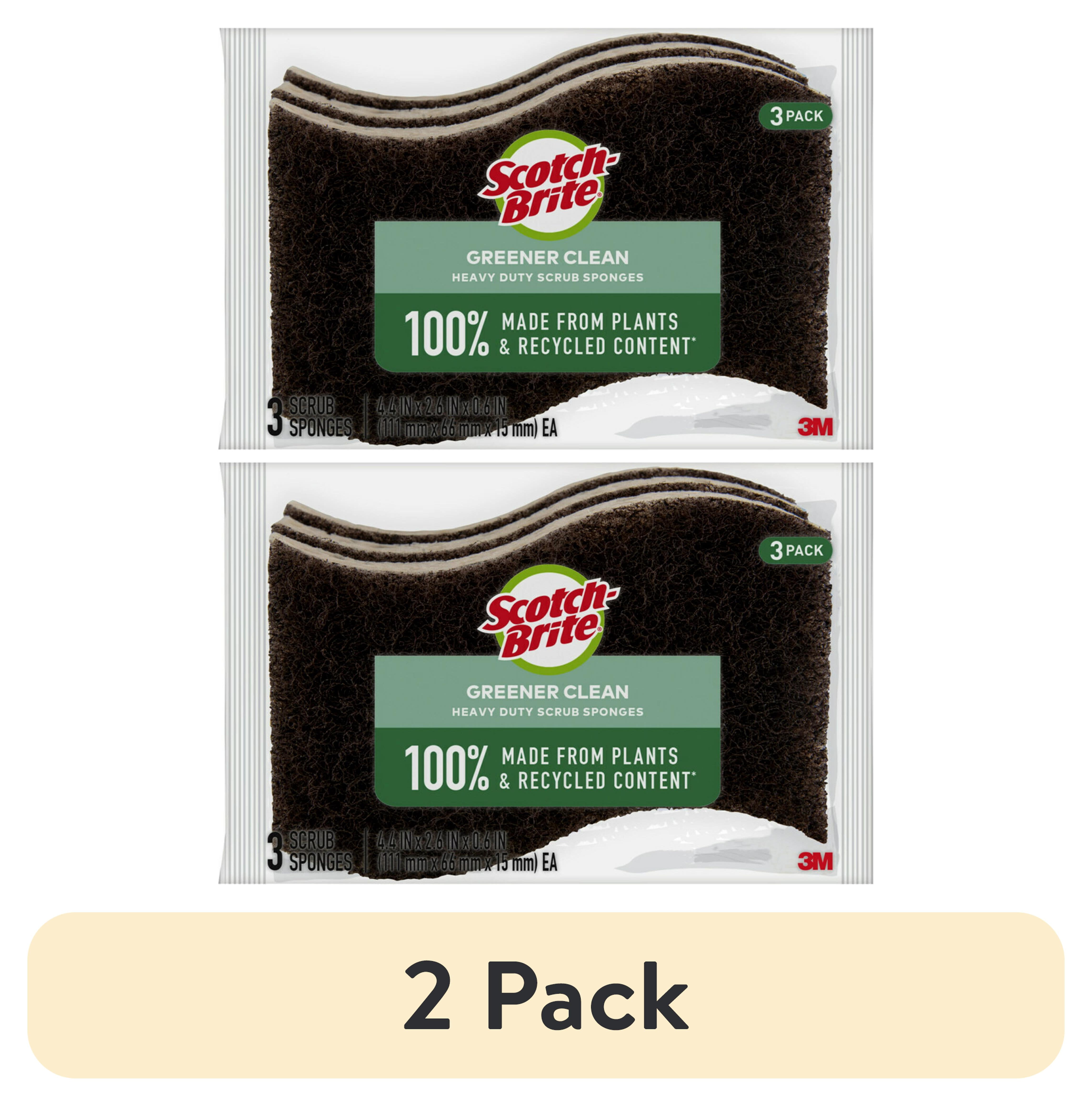 (2 pack) Scotch-Brite Greener Clean - Heavy Duty Scrub Sponge - 3 Pack ...