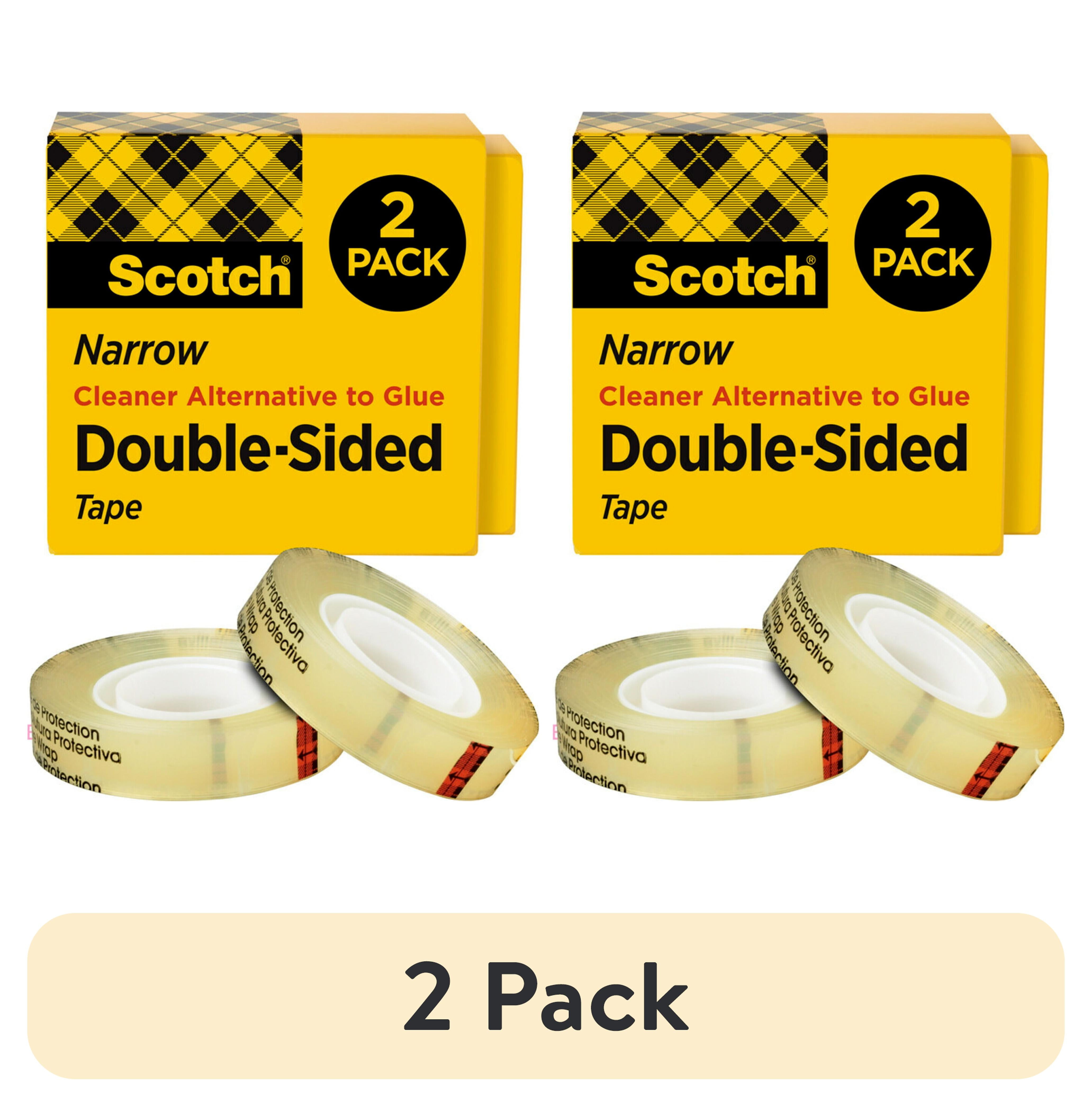 (2 pack) Scotch® Double Sided Tape, 1/2 in. x 500 in., Permanent, 2 ...