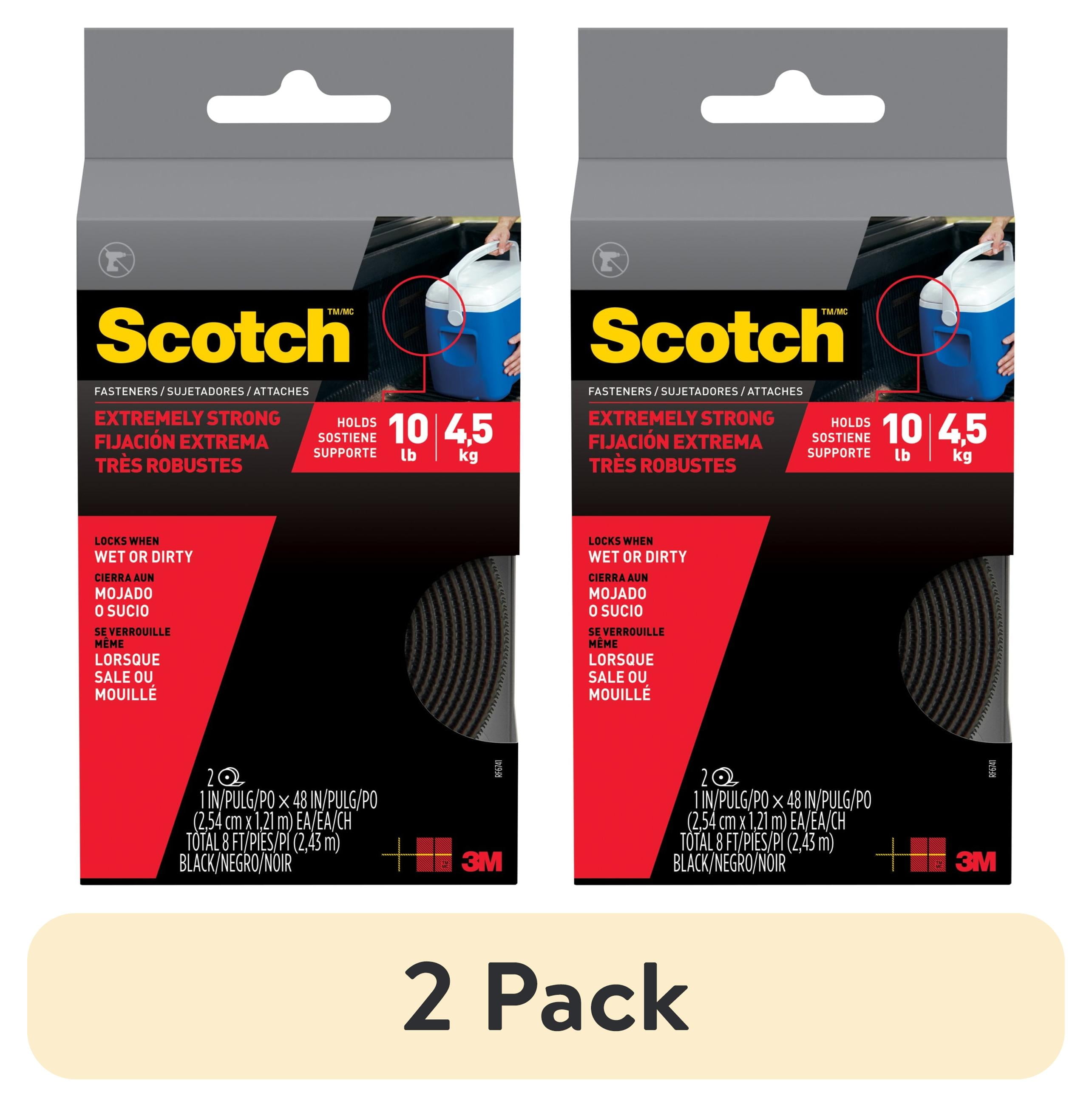 (2 pack) Scotch Extreme Black Hook & Loop Fasteners, Use Anywhere, 10 ...