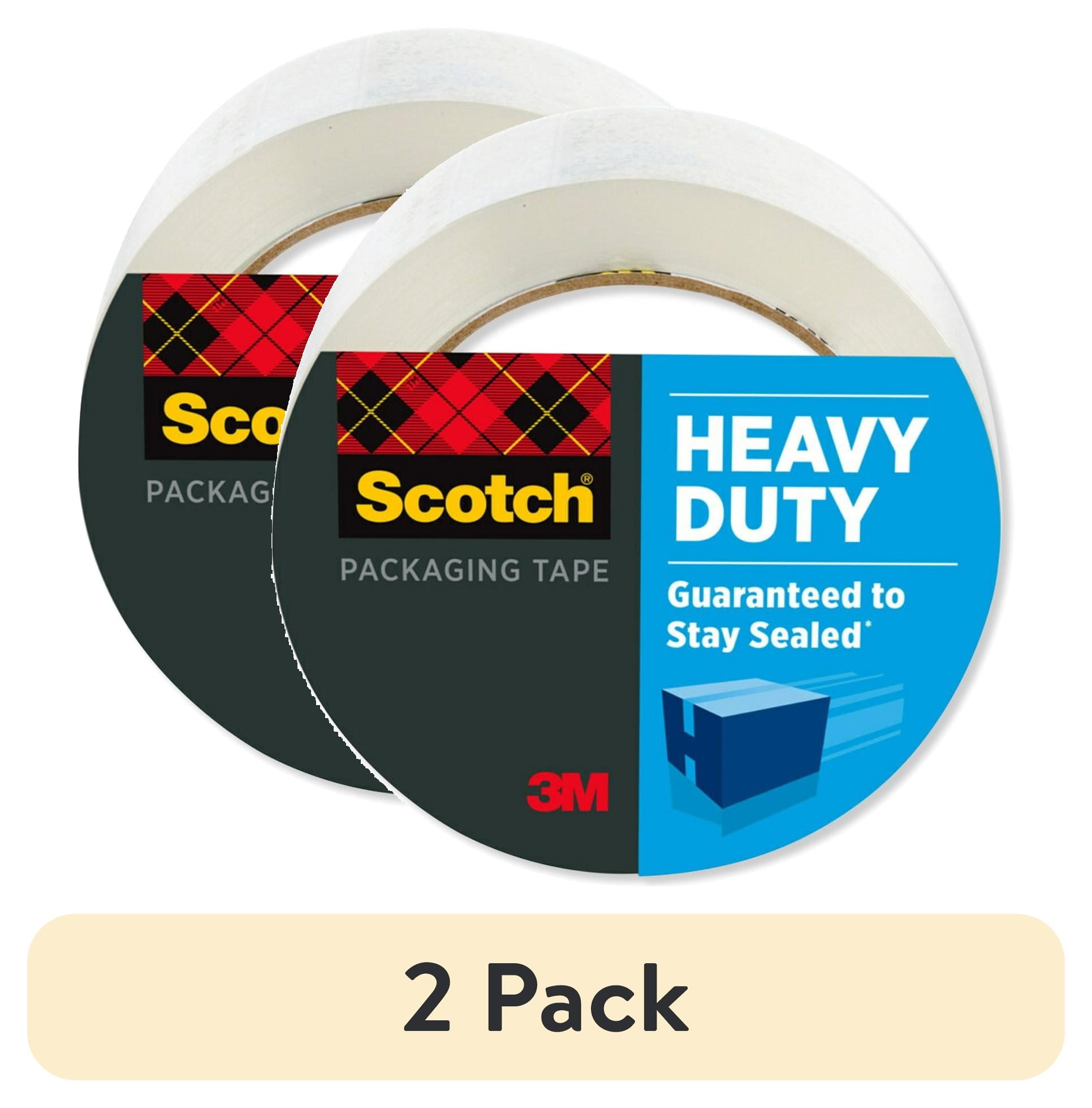 (2 pack) Scotch Heavy Duty Packaging Tape, 1.88" x 54.6 yd, Clear, 1 ...
