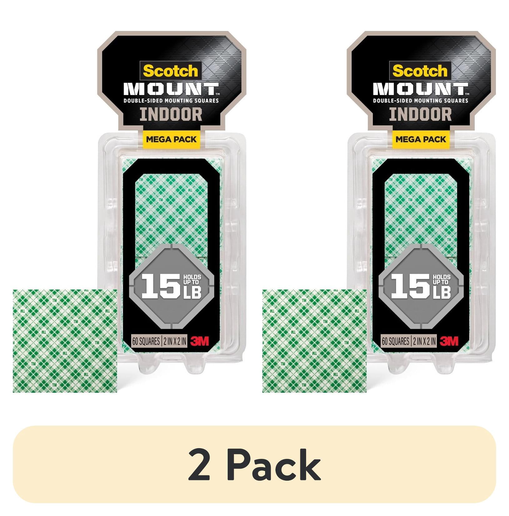 (2 pack) Scotch Indoor Mounting Squares, White, Double Sided Tape, 2 in ...