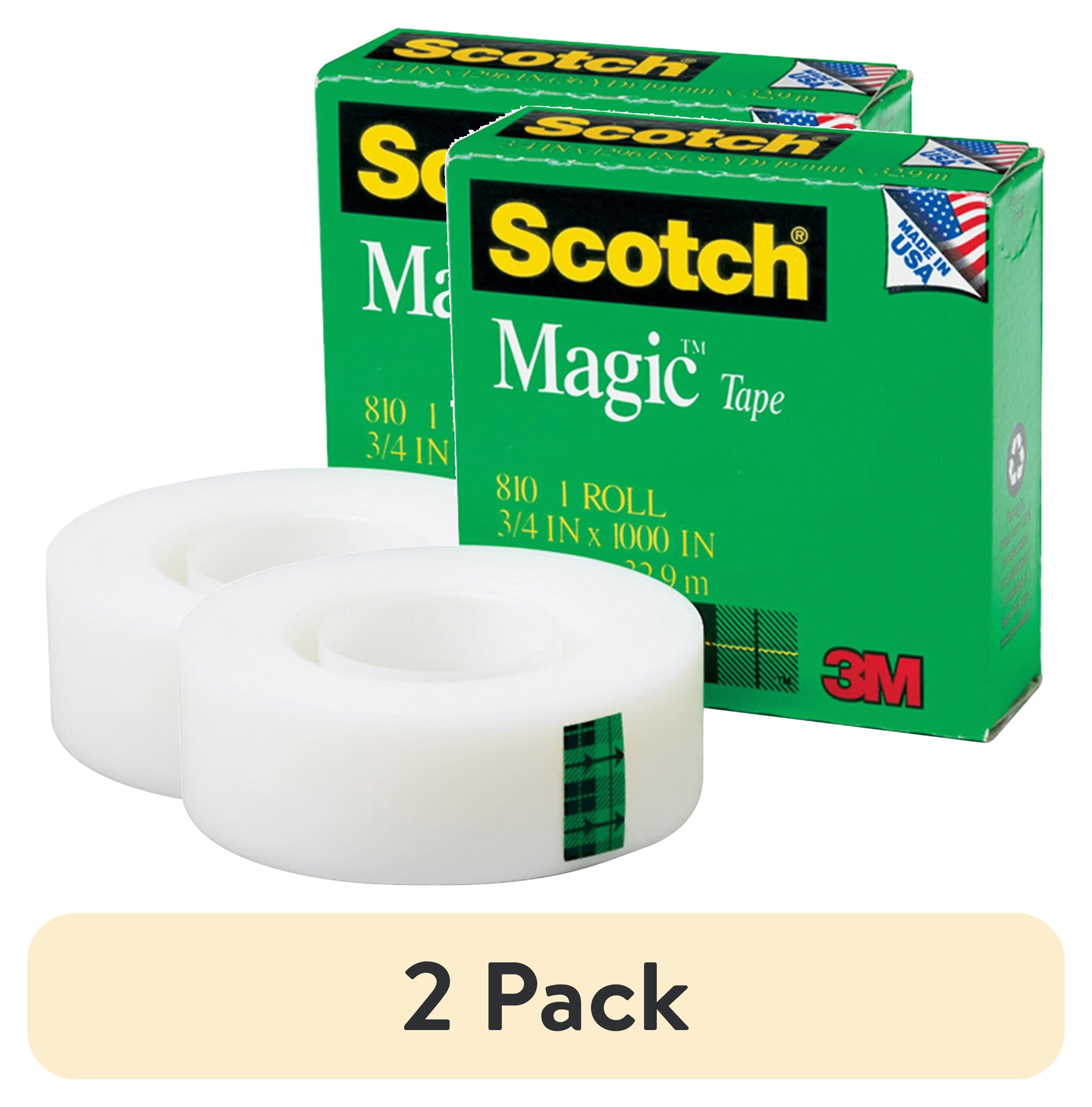 (2 pack) Scotch, MMM8101K, 3/4"W Magic Tape, 1 / Roll, Matte Clear ...