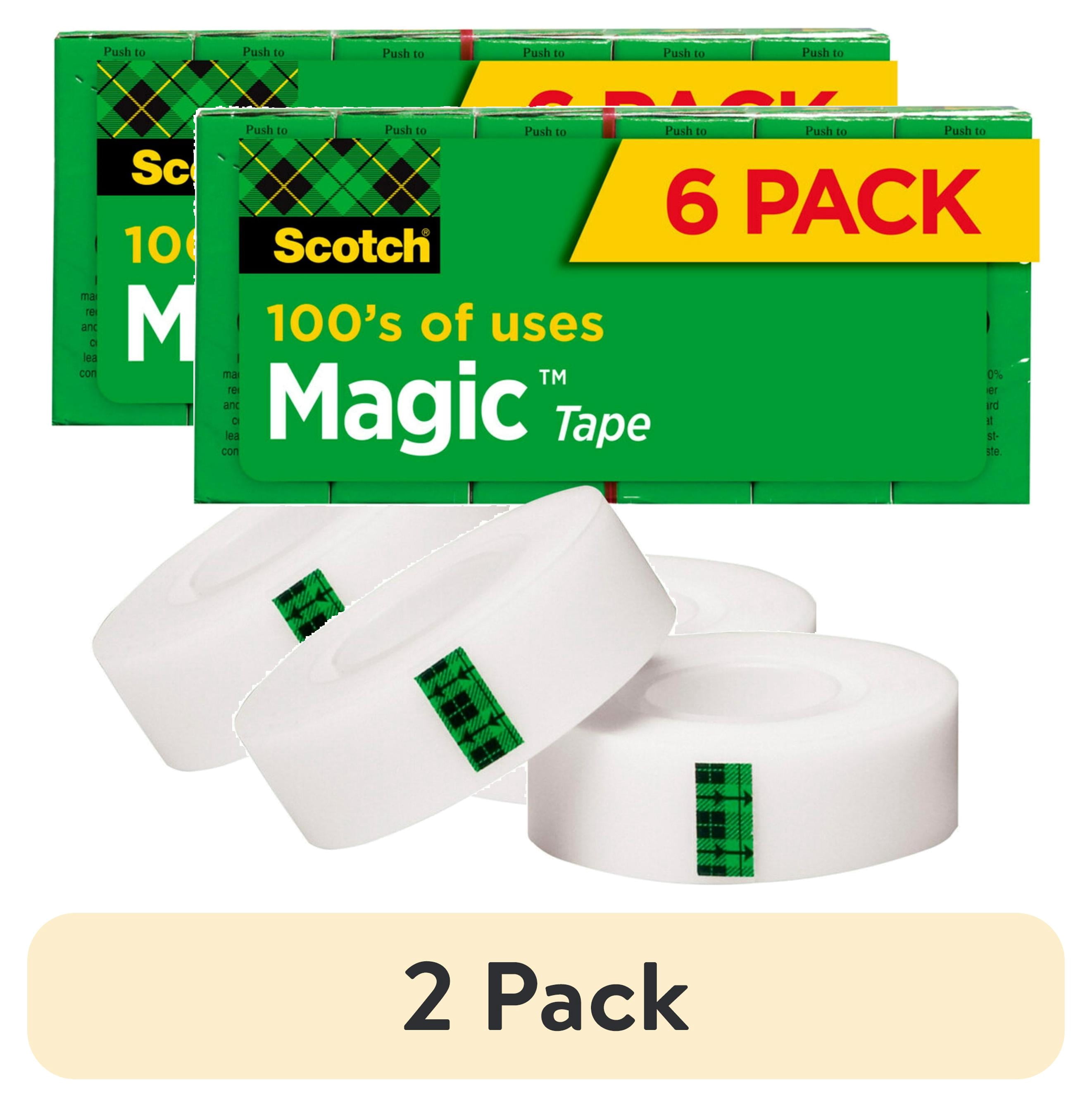 (2 pack) Scotch Magic Tape, 3/4 in. x 1,000 in. per Roll, 6 Rolls ...
