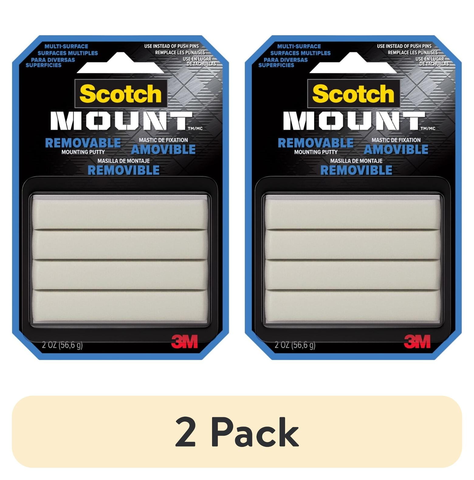 (2 pack) Scotch Mounting Putty, Removable, Holds 1 lb, Poster, Photo, Artwork 2 oz - Walmart.com