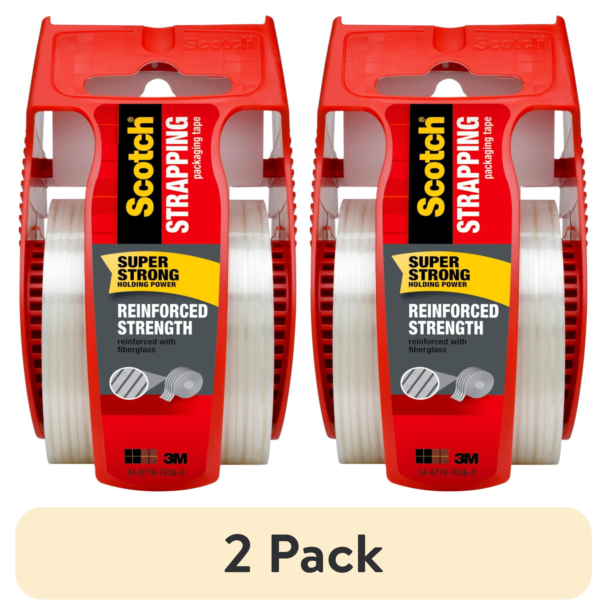 (2 pack) Scotch Reinforced Strength Shipping Strapping Tape, Clear, 1. ...