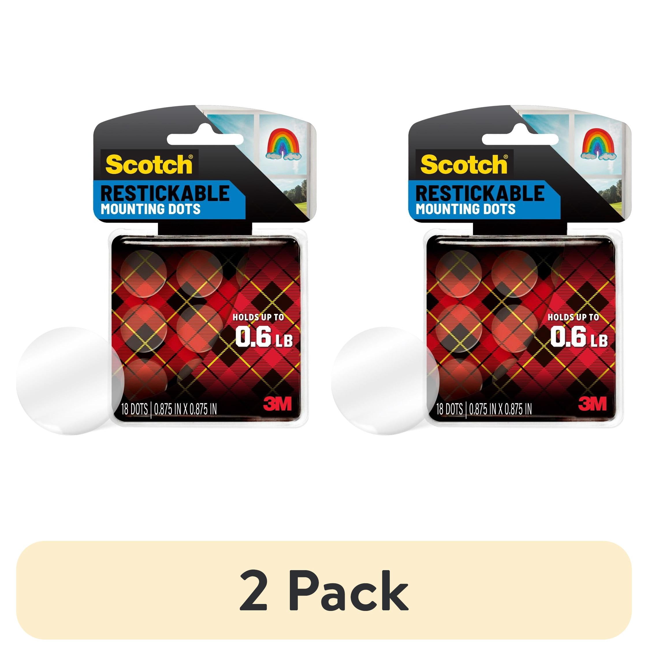 (2 pack) Scotch Restickable Clear Dots, 7/8" Size Adhesive Dots, 18 ...