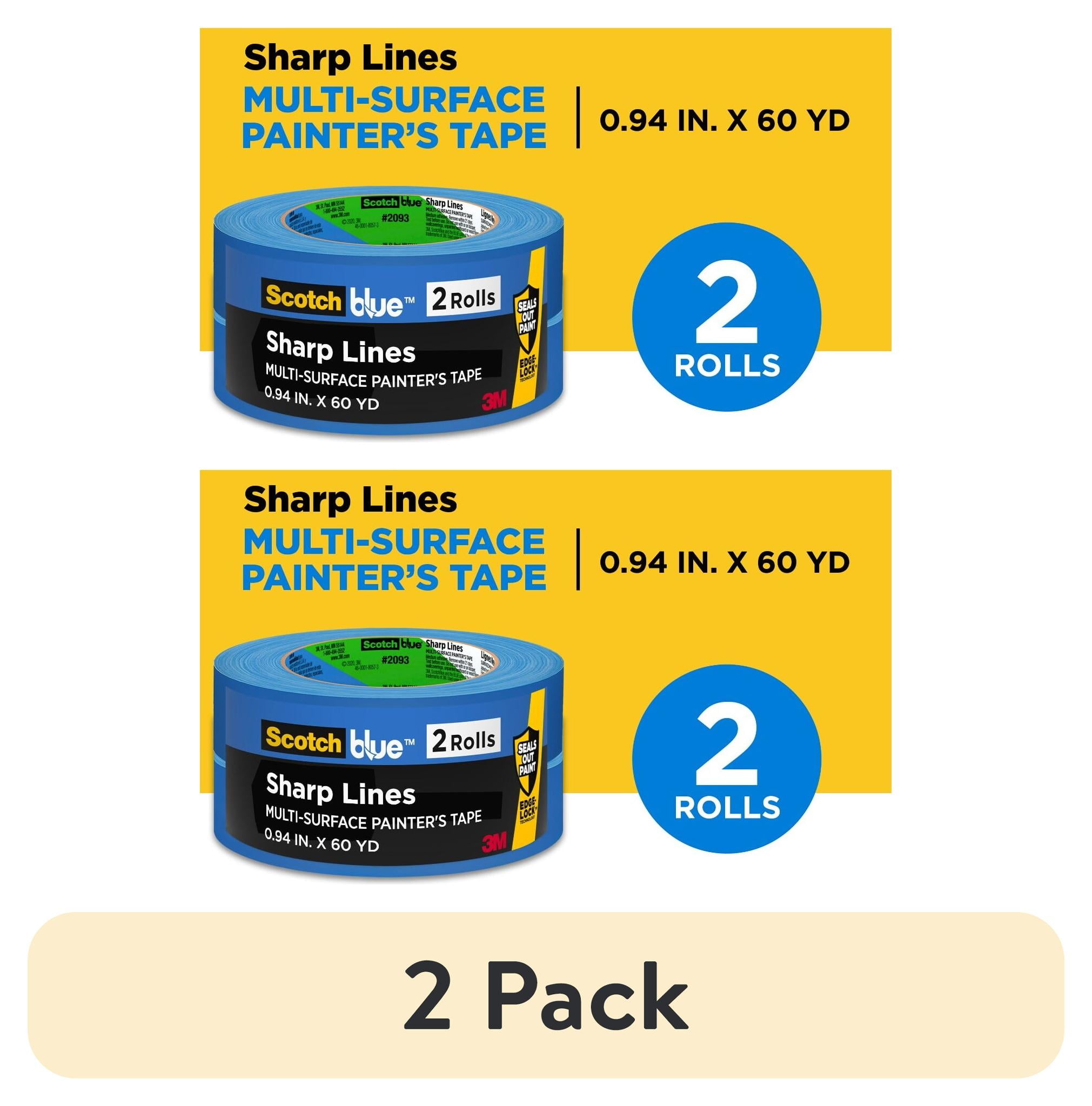 (2 pack) ScotchBlue Sharp Lines Painter's Tape, Blue, 0.94 in x 60 yd ...
