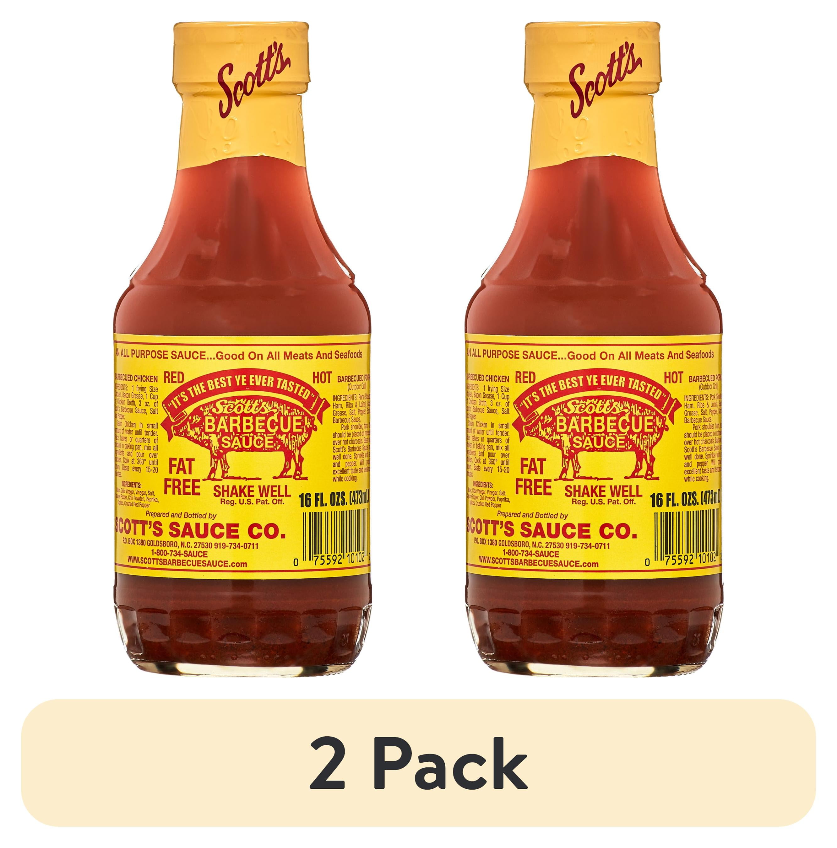 (2 pack) Scott's Red Hot Barbecue Sauce, 16 fl oz - Walmart.com