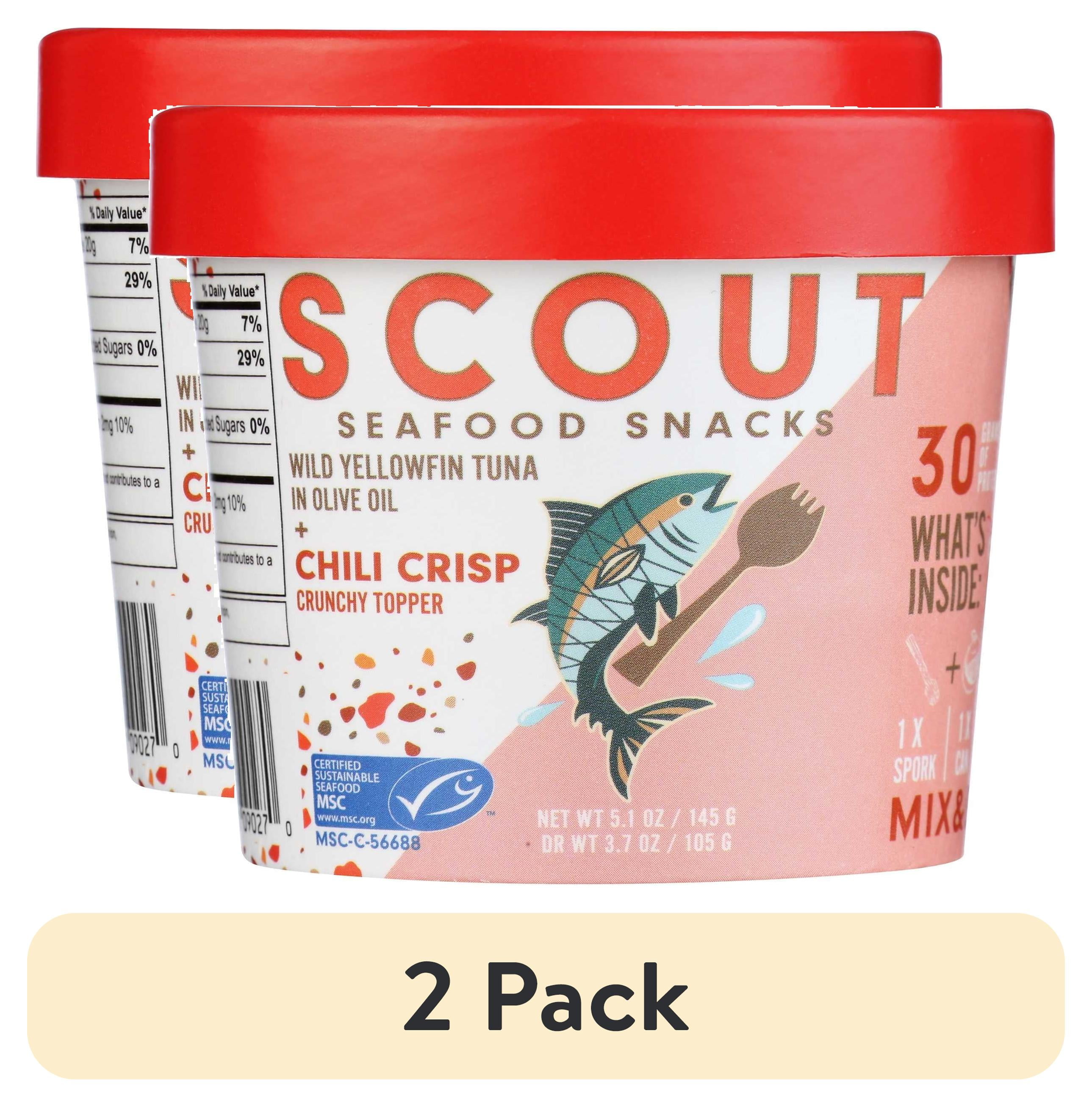 (2 pack) Scout Tuna Snack Kit, Chili Crisp, Wild Yellowfin Tuna ...