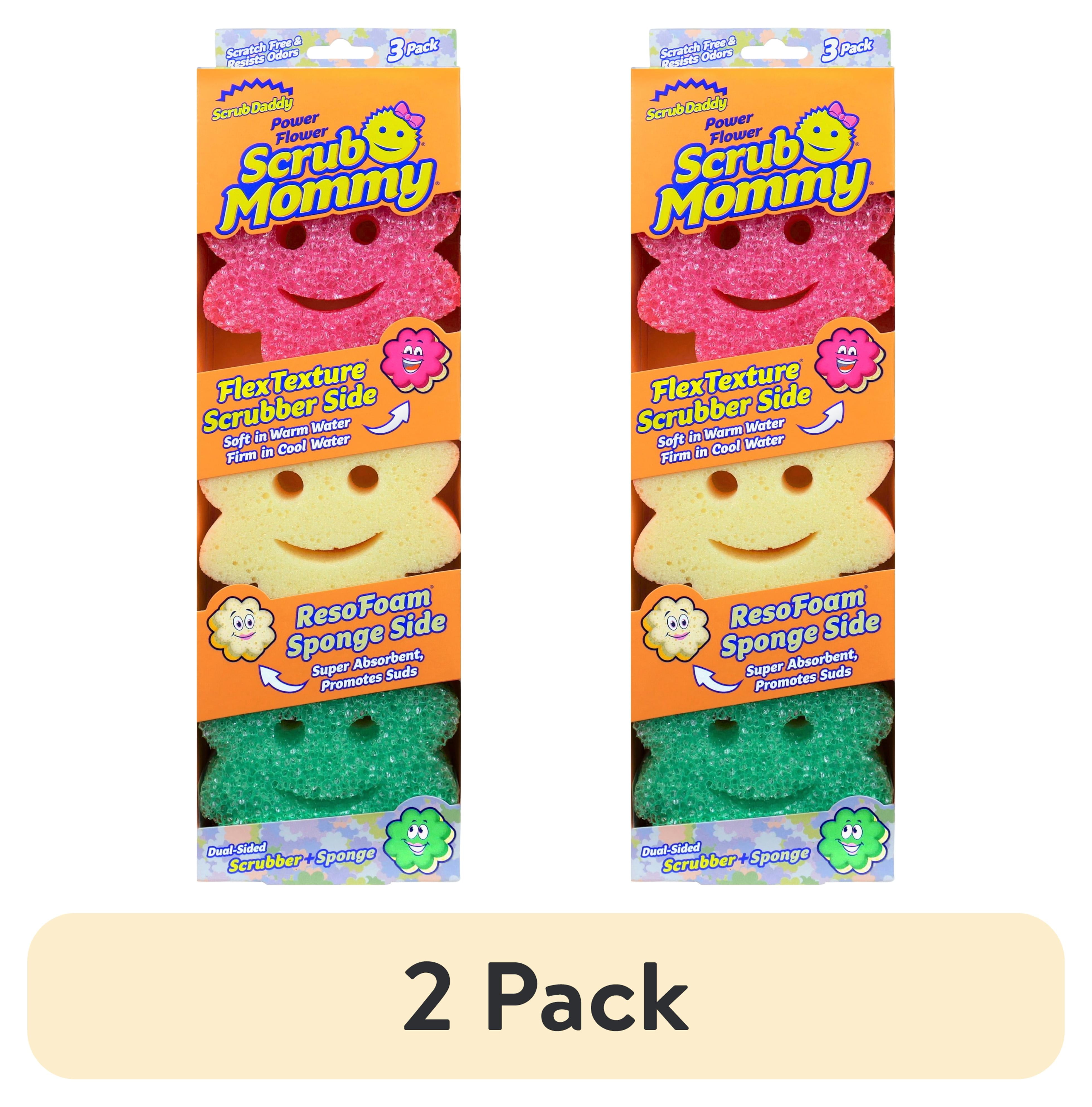 (2 pack) Scrub Daddy Scrub Mommy Power Flower Dual-Sided Cleaning ...