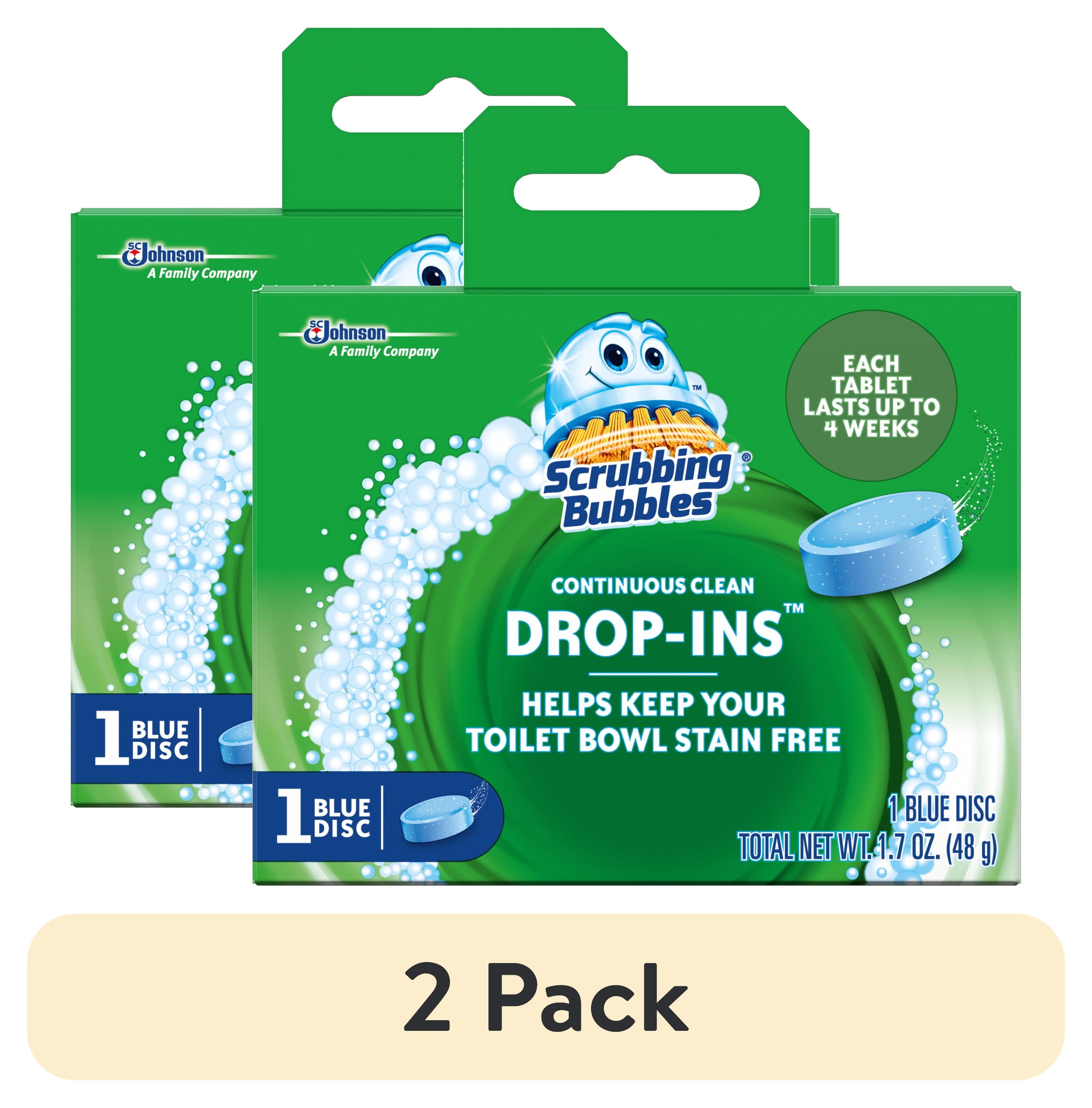(2 pack) Scrubbing Bubbles Continuous Clean Drop-Ins, Blue Disc, 1 ...