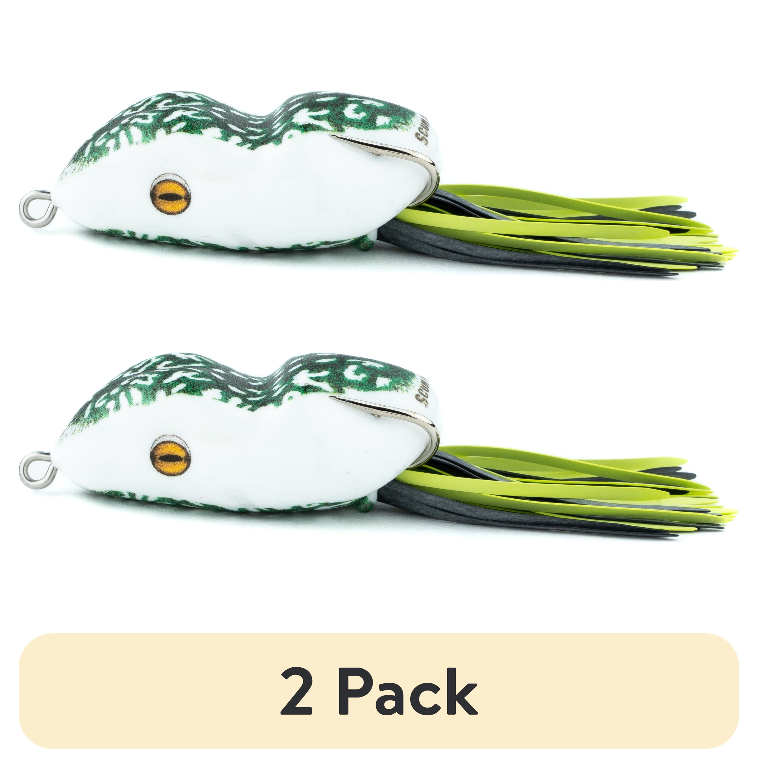 Scum Frog 2 Pack 5/16 oz Black-Green Freshwater Top Water Fishing Lure ...