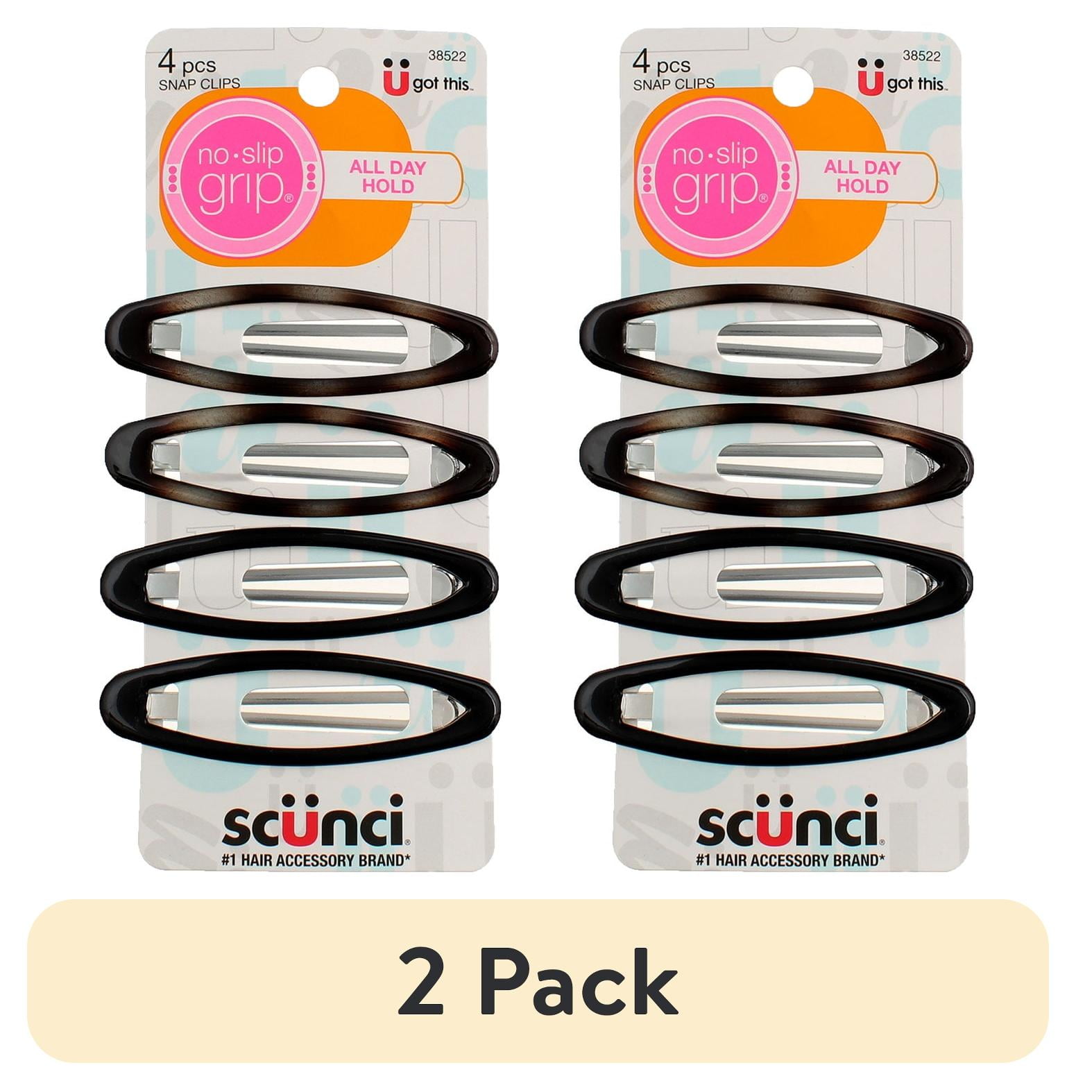 (2 pack) Scunci No-Slip Grip Snap Clips 4 Each - Walmart.com