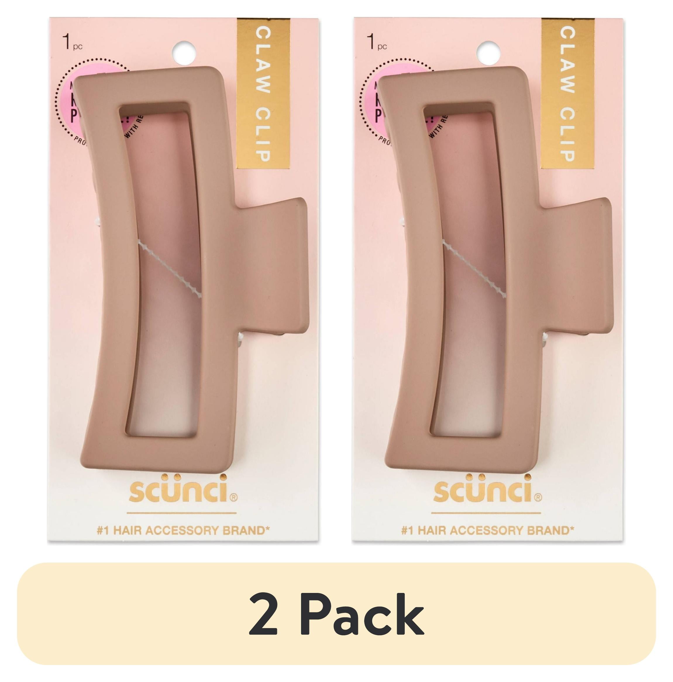 (2 pack) Scunci Basic Open Square Center Hair Jaw Clip, Neutral, 1 ...