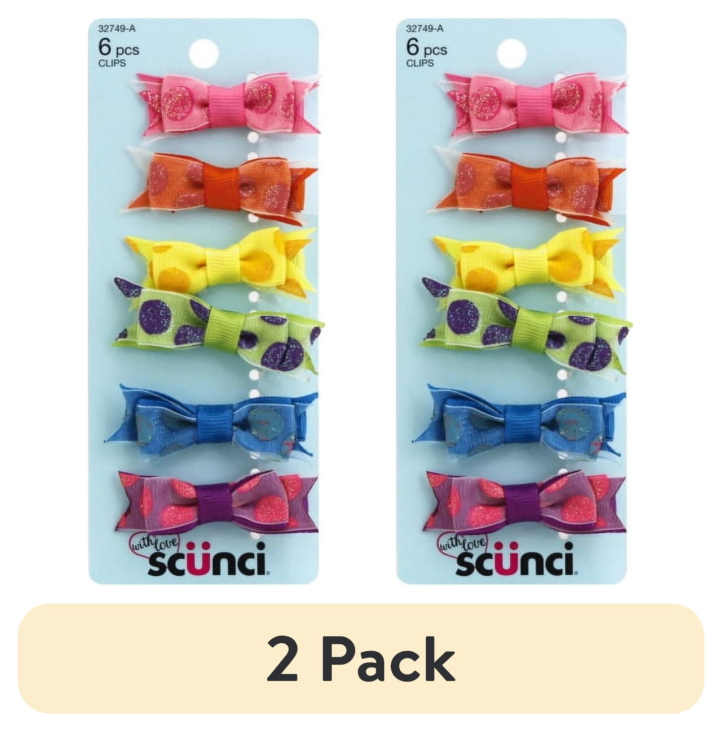 (2 pack) Scunci Bow Hair Clips, Assorted Colors, 6-Pieces - Walmart.com