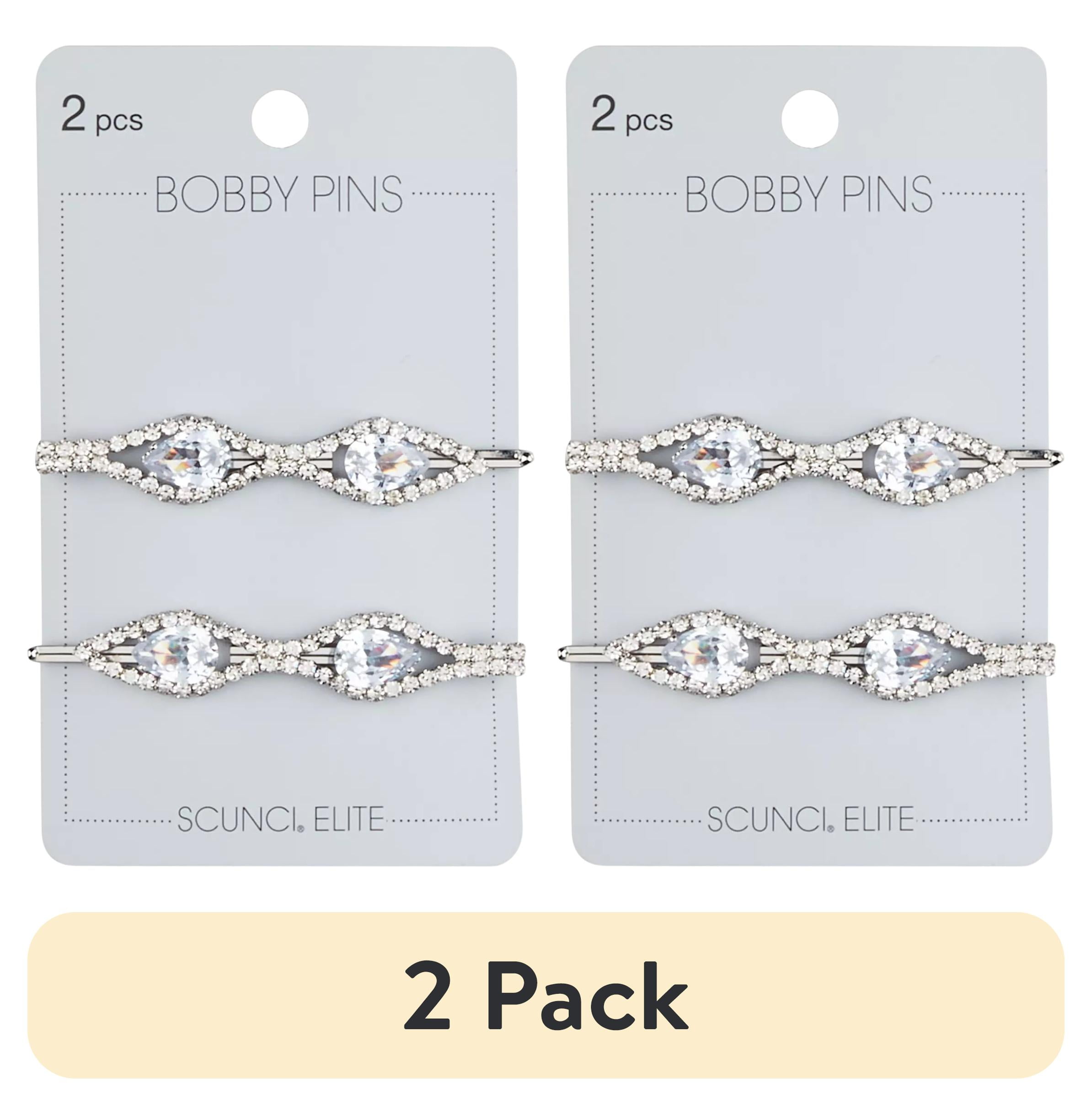 (2 pack) Scunci Elite Rhinestone Bobby Pins Silver, 2-Pieces - Walmart.com