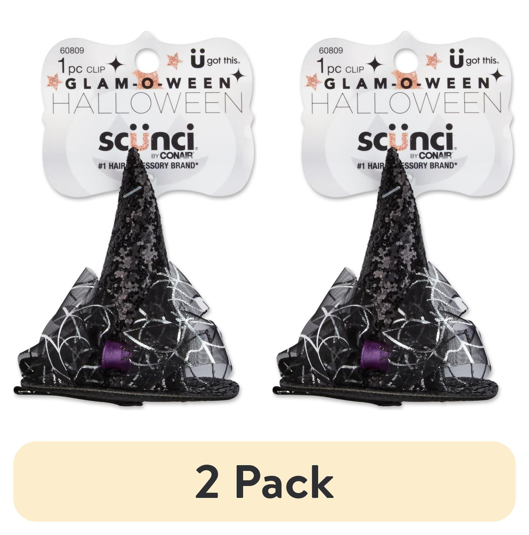 (2 pack) Scunci Glam-O-Ween Halloween Witch Hat Hair Clip, 1-Piece ...