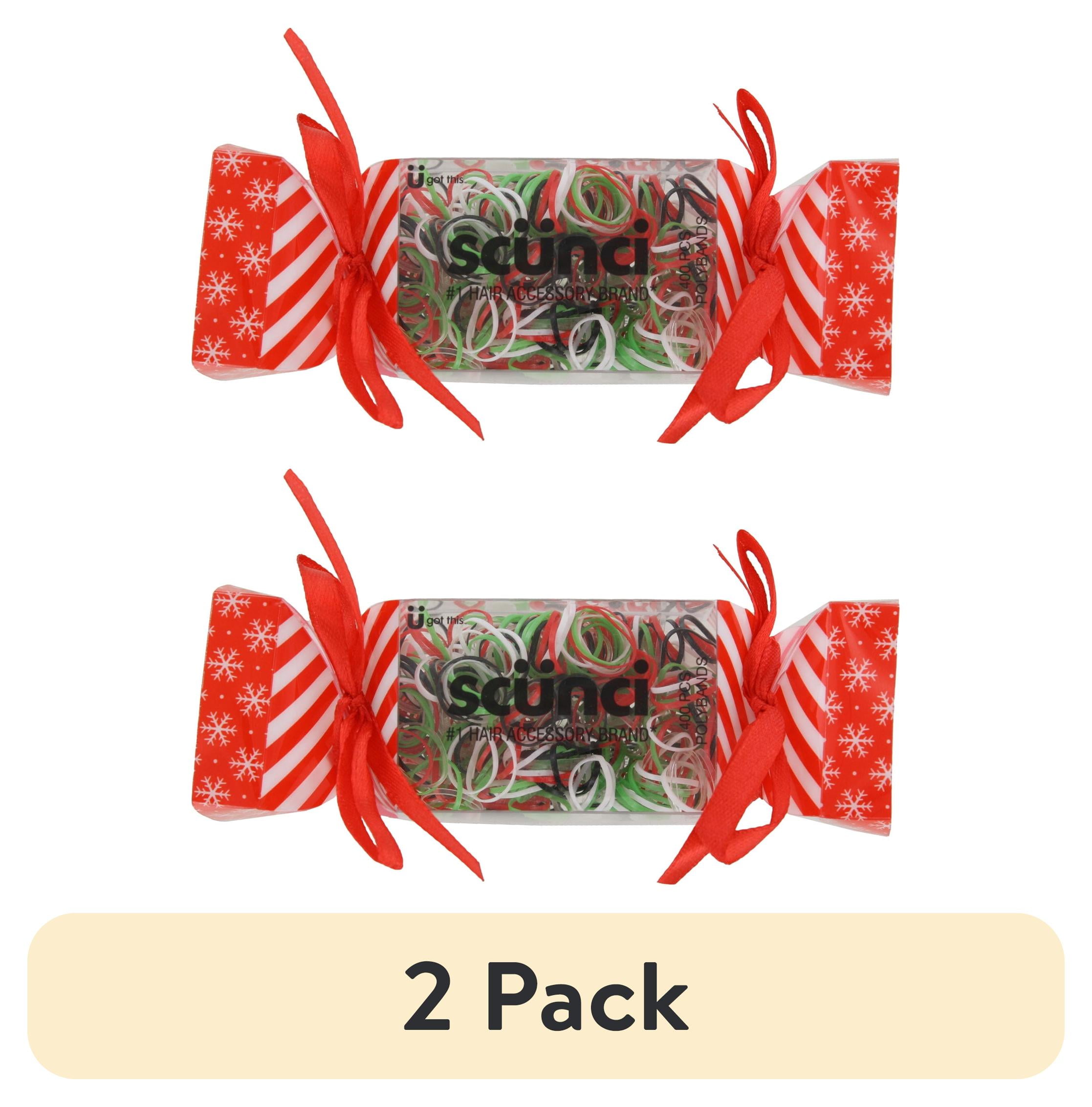(2 pack) Scunci Holiday Hair Elastic Polybands, Assorted Colors, 400 ...