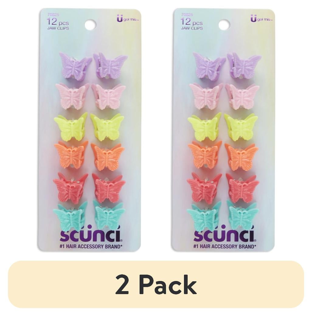 (2 pack) Scunci Mini Butterfly Claw Clips, Multicolor, 12 Count ...