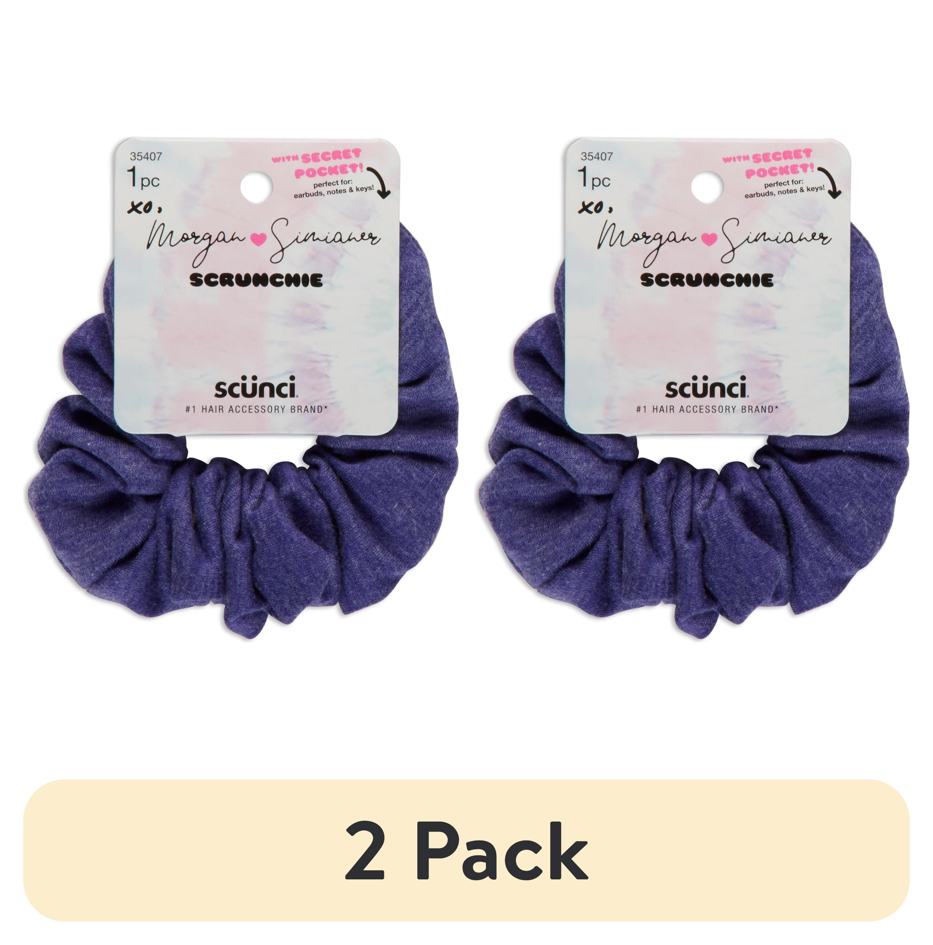 (2 pack) Scunci Morgan Simianer xo Secret Pocket Scrunchie, Blue, 1 ...