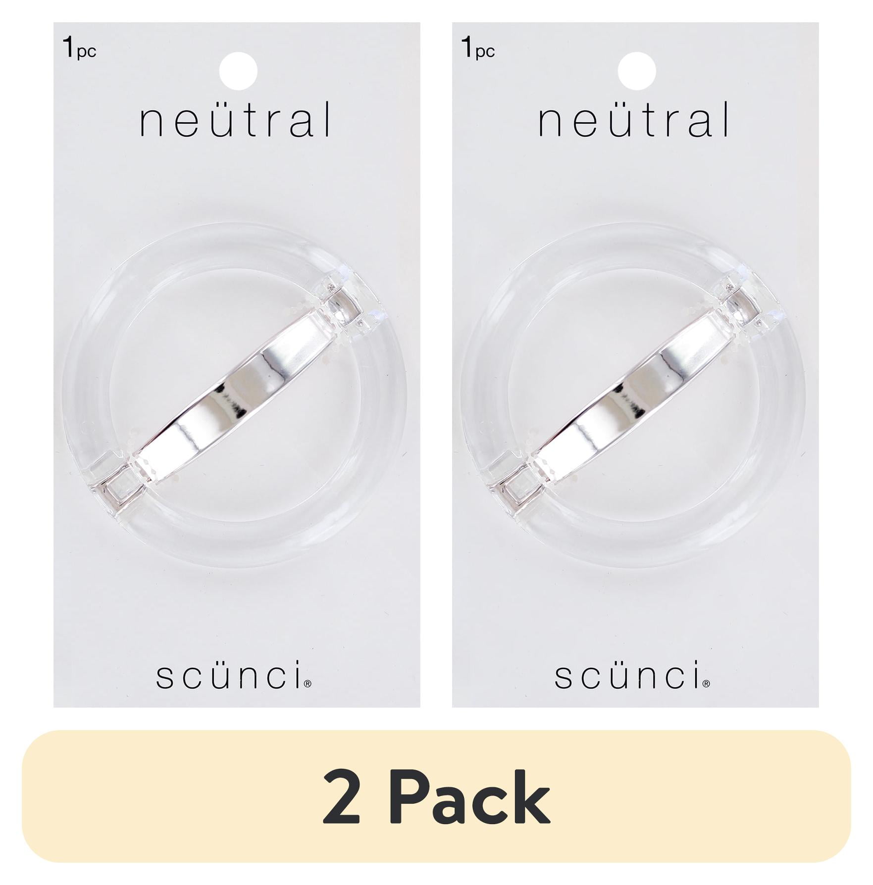 (2 pack) Scunci Neutral Hair Clear Acrylic Circle-Shaped Barrette, 1 ...