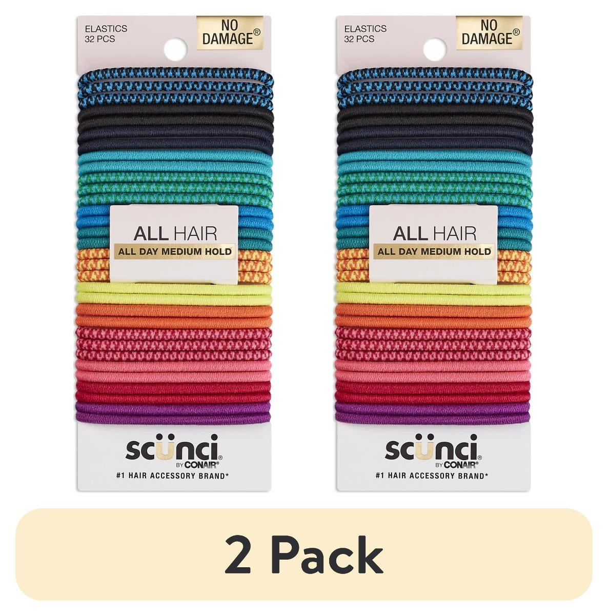 (2 pack) Scunci No Damage Elastic Nylon Ponytail Holder Hair Ties ...