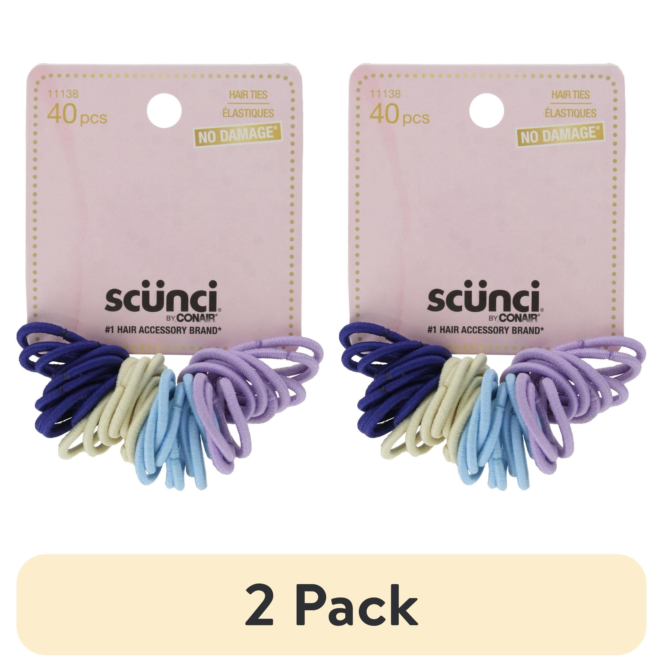 (2 pack) Scunci No Damage Mini Hair Ties, Soft Stretch Hair Elastics ...