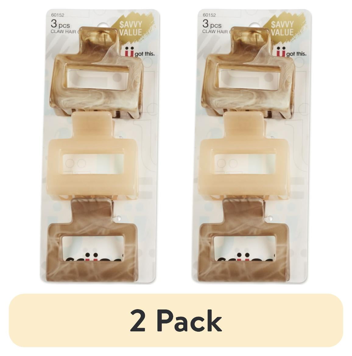 (2 pack) Scunci Open Cut Square Claw Clips, Taupe Neutrals, 3 Ct ...