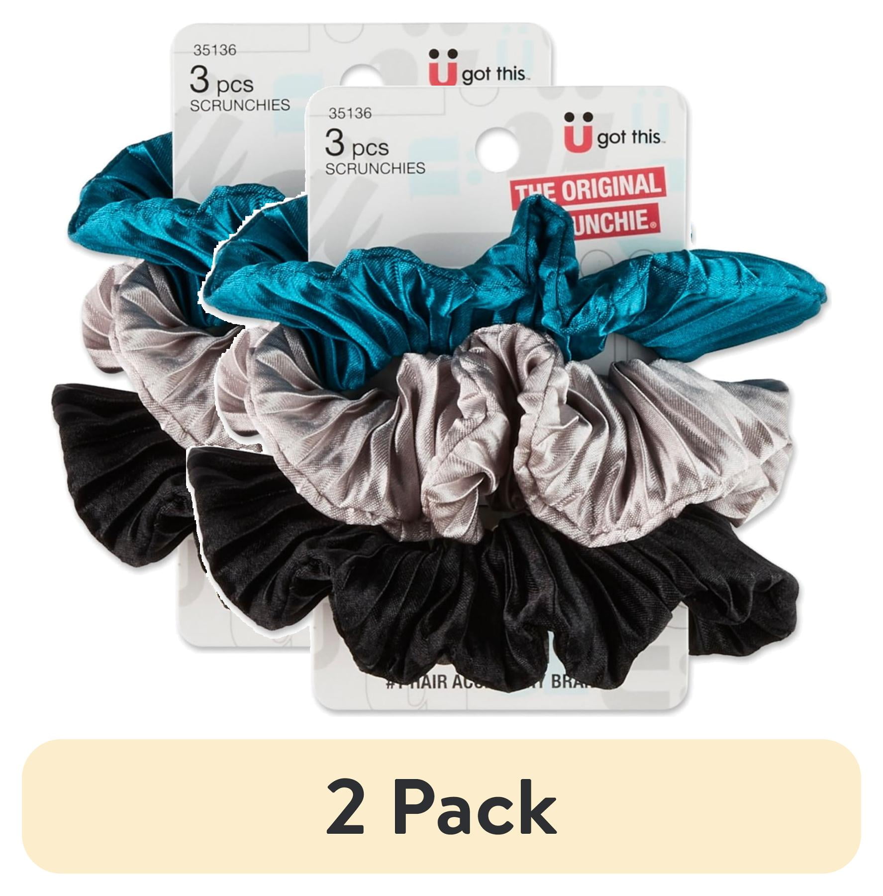 (2 pack) Scunci U Got This Ruffled Silky Hair Scrunchies, Assorted ...