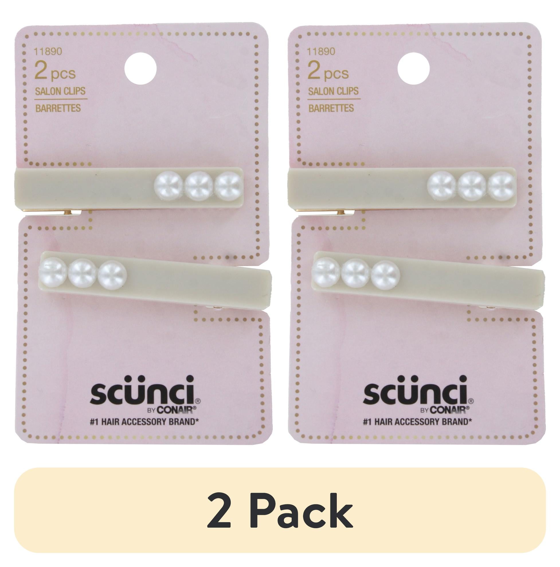 (2 pack) Scunci by Conair Pearl-Accented Salon Clips, Colors Will Vary ...