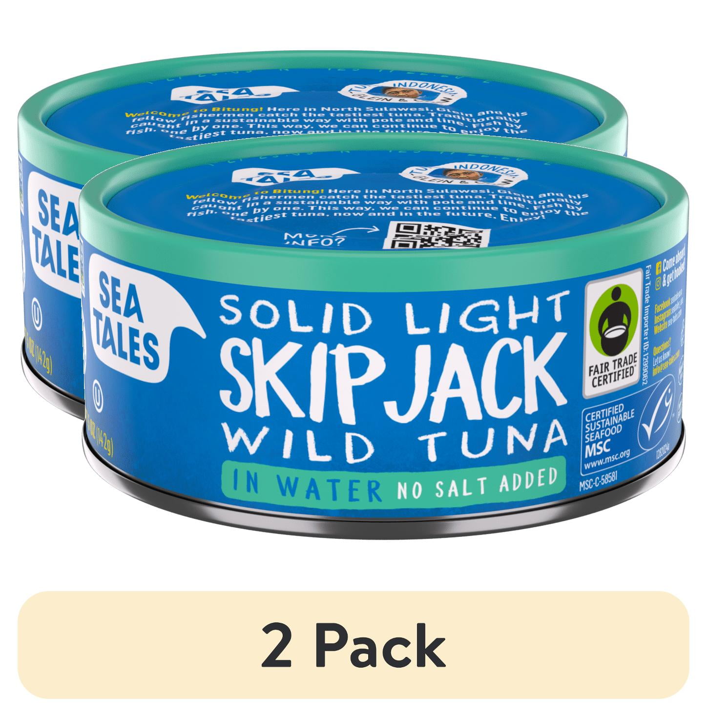 (2 pack) Sea Tales MSC Wild Caught Skipjack Tuna in Water No Salt Added ...