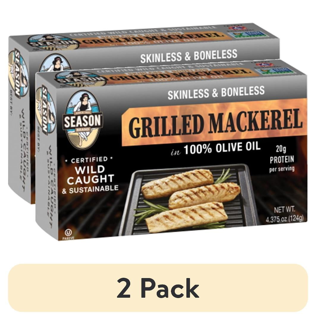(2 pack) Season Grilled Mackerel Fillets in Olive Oil, 4.375 oz ...