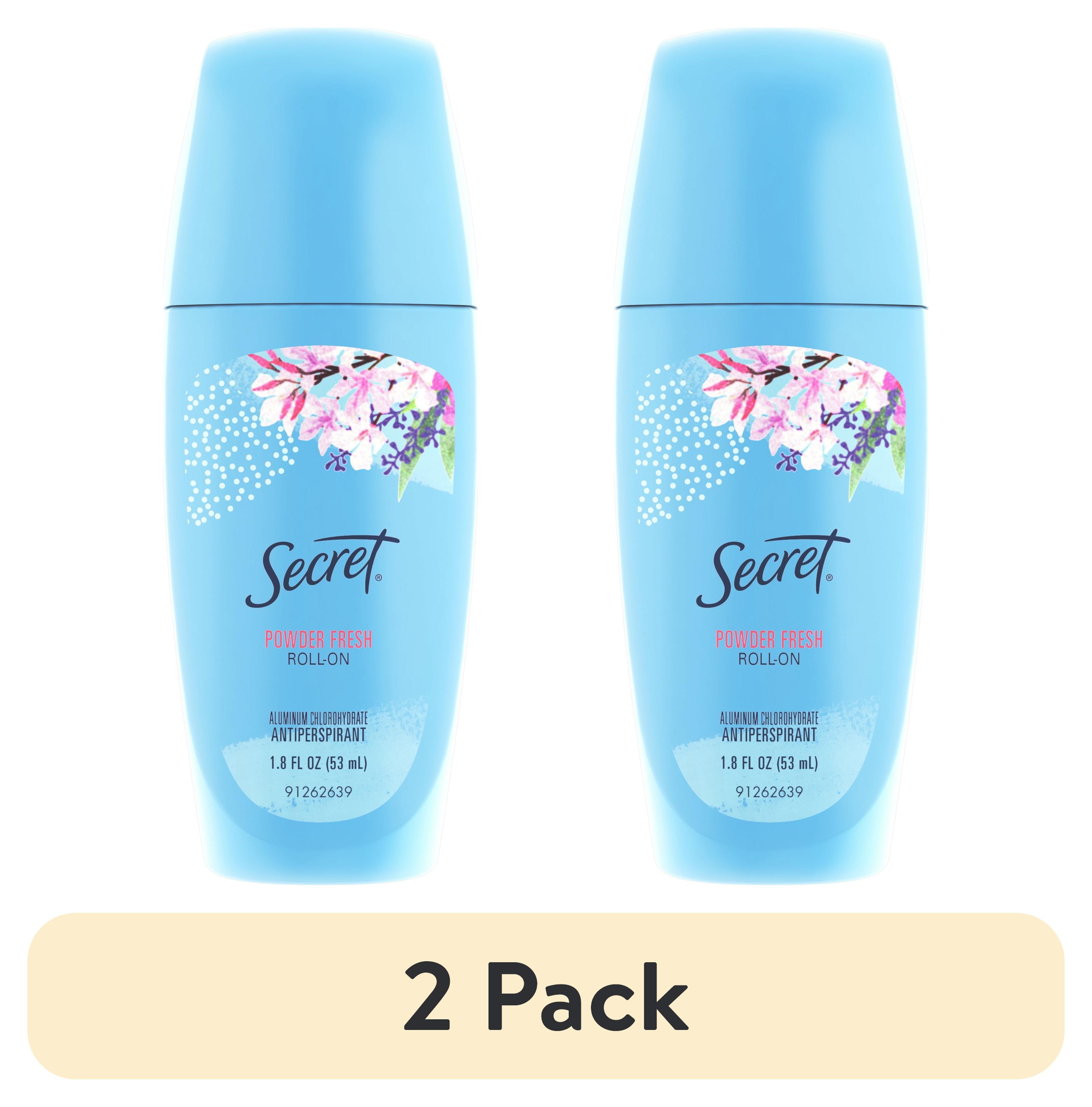 (2 pack) Secret Roll-on Antiperspirant Deodorant for Women, Powder ...