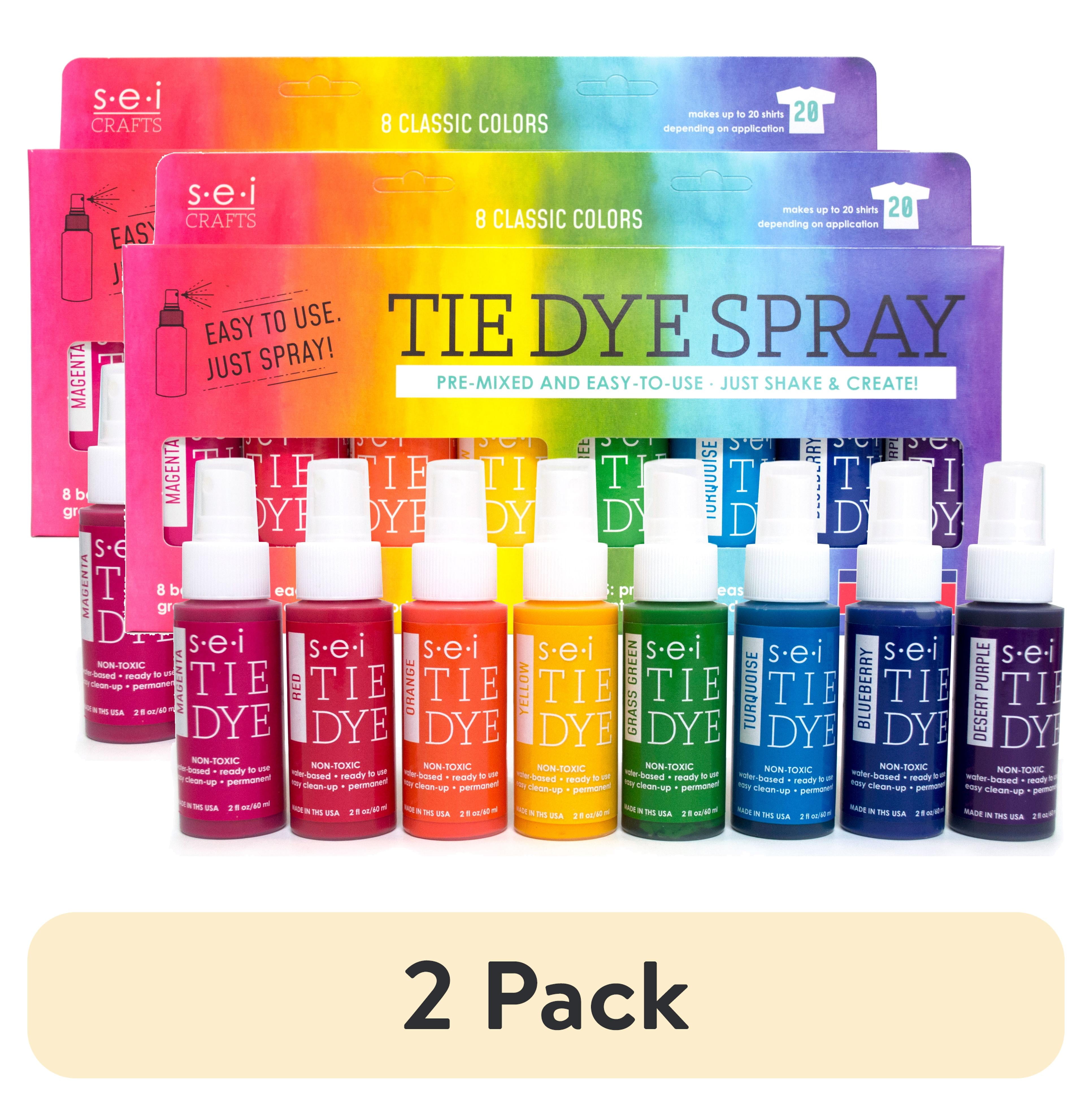 (2 pack) Sei Classic Tie Dye Kit, Fabric Dye Spray, 8 Colors - Walmart.com