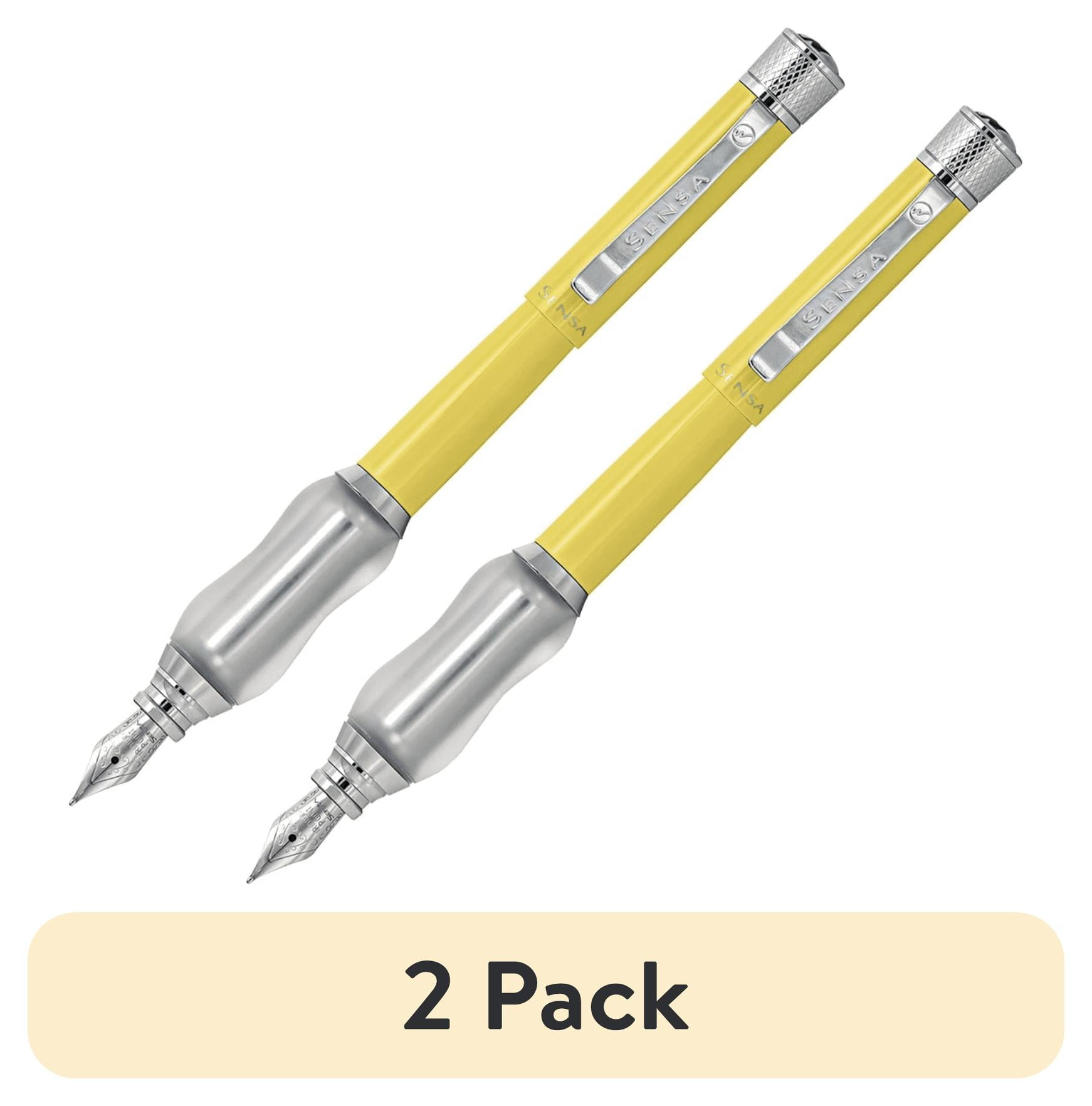 (2 pack) Sensa Classic Fountain Pen Canary Yellow Medium Nib - Walmart.com