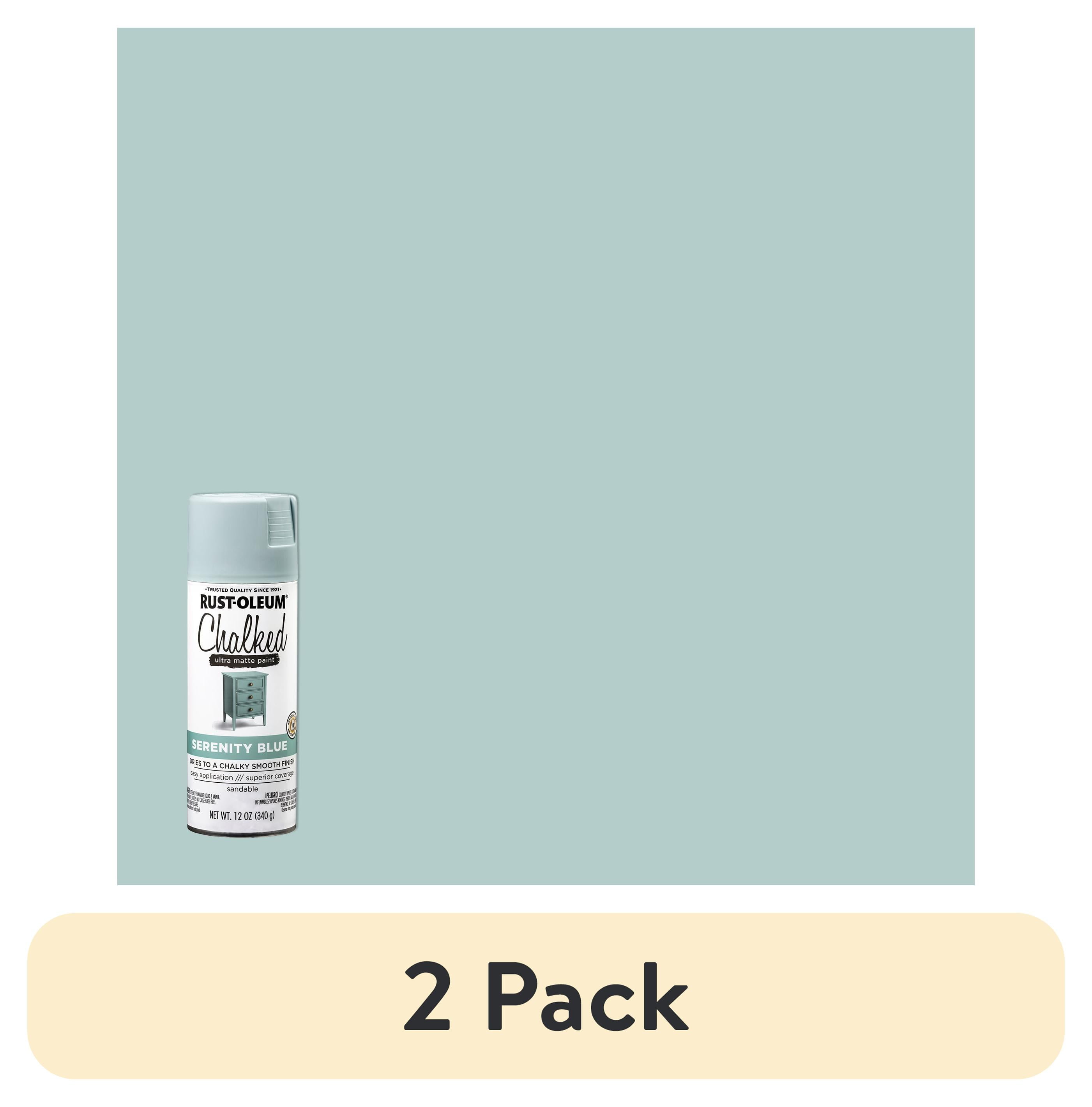 (2 pack) Serenity Blue , Rust-Oleum Ultra Matte Chalked Spray Paint ...