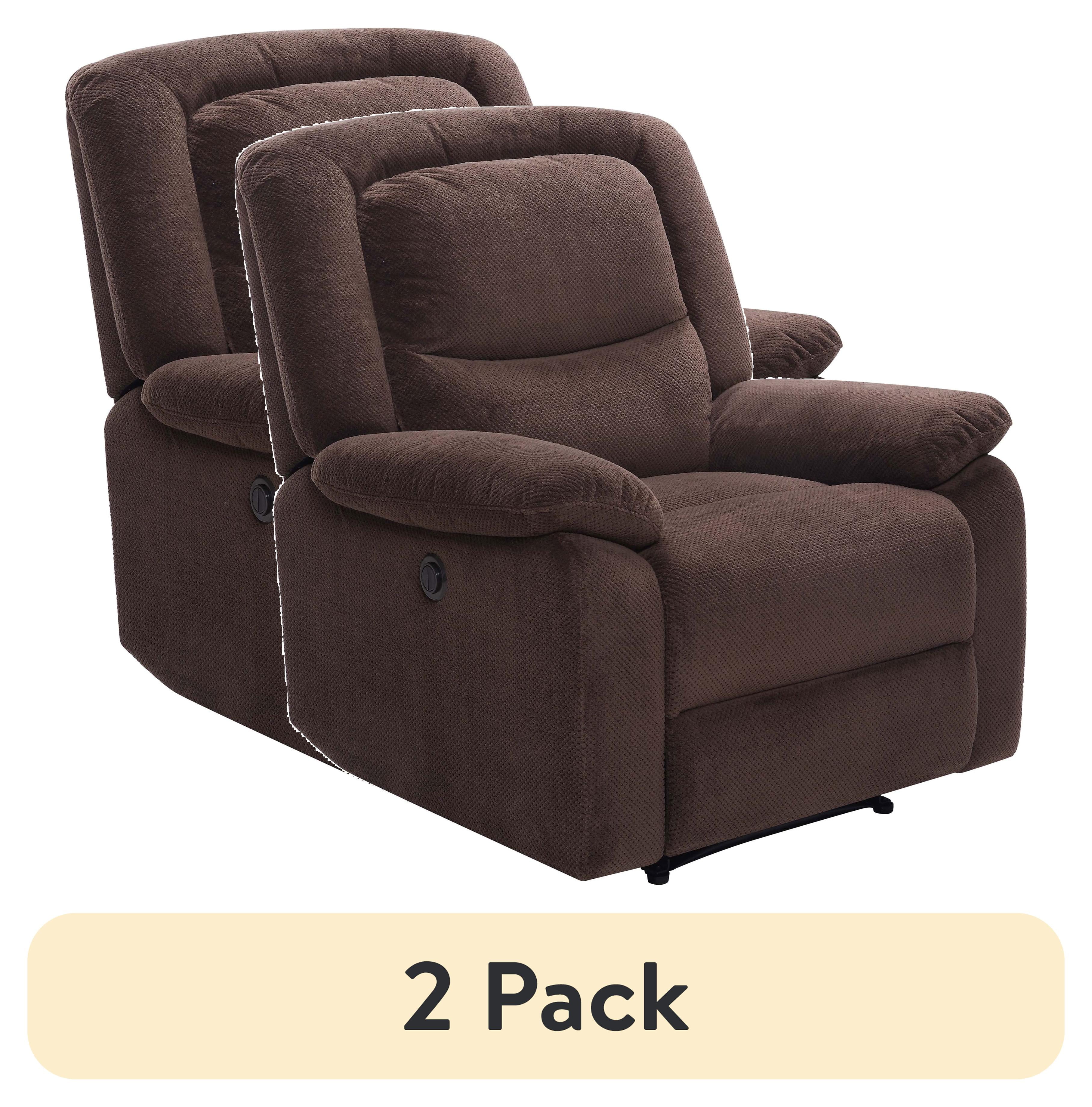 (2 pack) Serta Push-Button Power Recliner with Deep Body Cushions ...