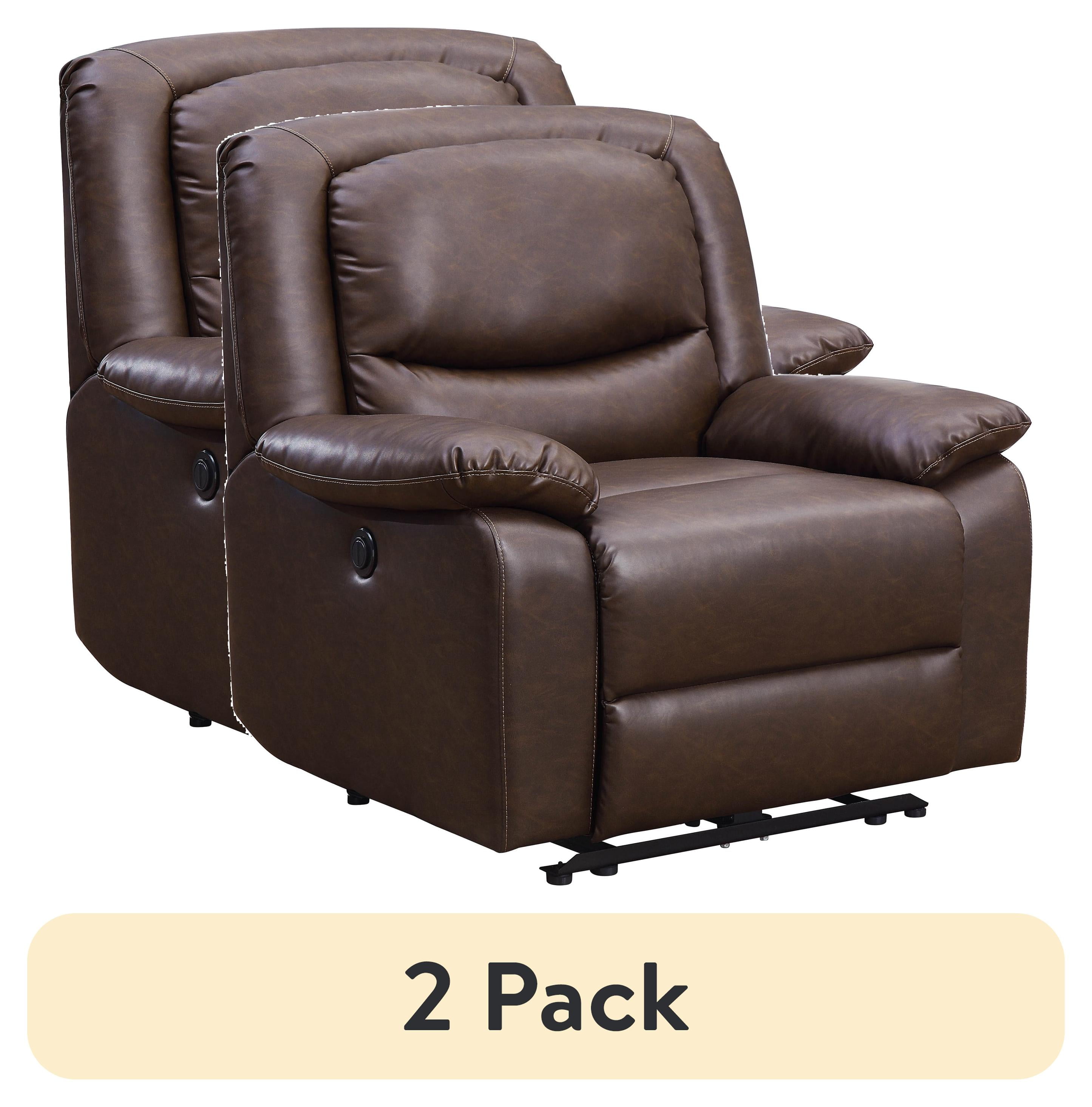 (2 pack) Serta Push-Button Power Recliner with Deep Body Cushions ...