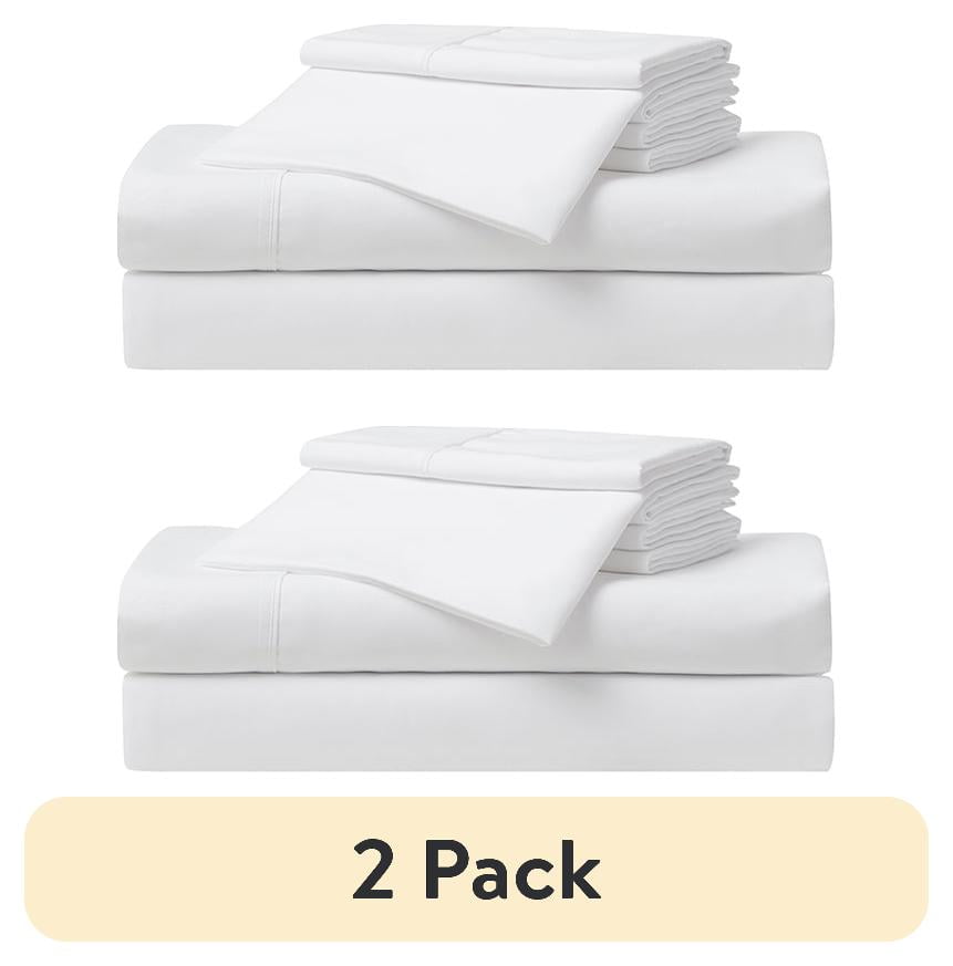 (2 pack) Serta So Soft 4-Piece White Sheet Set, Queen - Walmart.com
