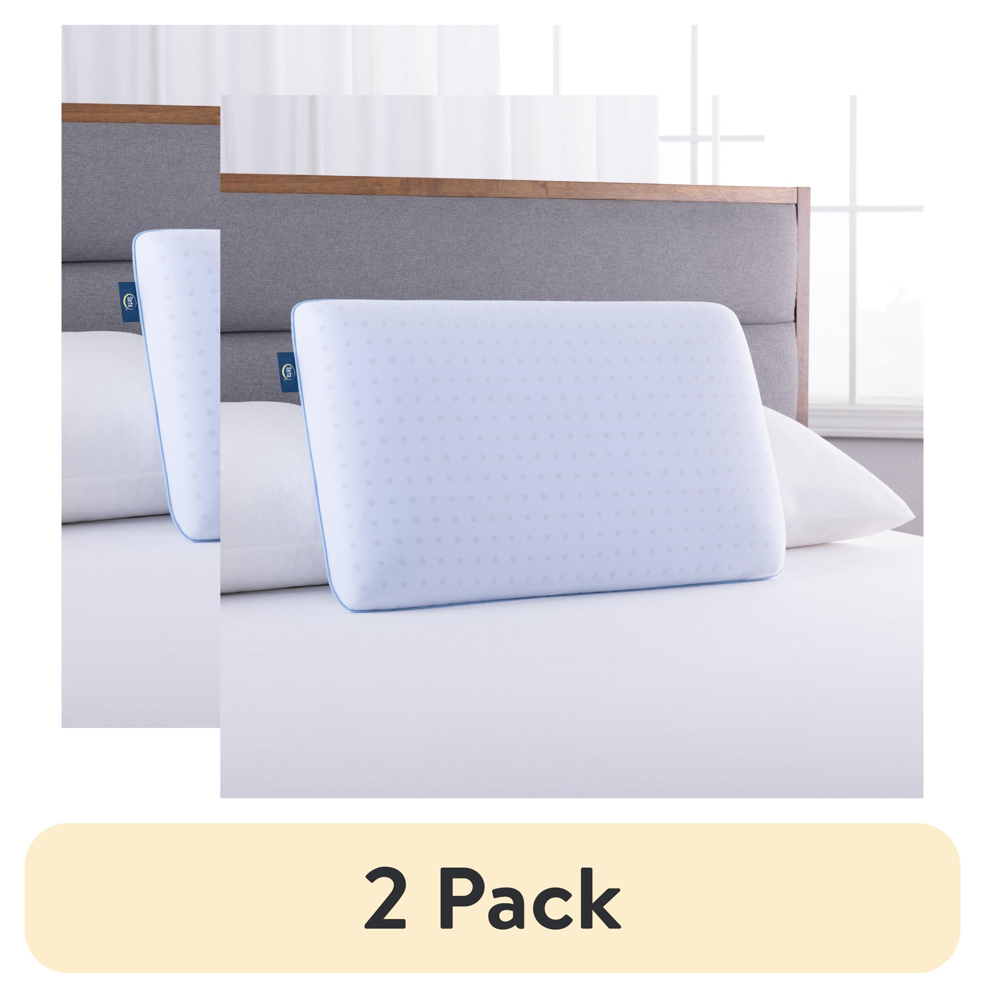 (2 pack) Sertapedic Thermagel Memory Foam Pillow, Standard Queen (16” x ...