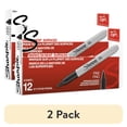 (2 pack) Sharpie Permanent Markers, Fine Point, Black, 12 Count ...