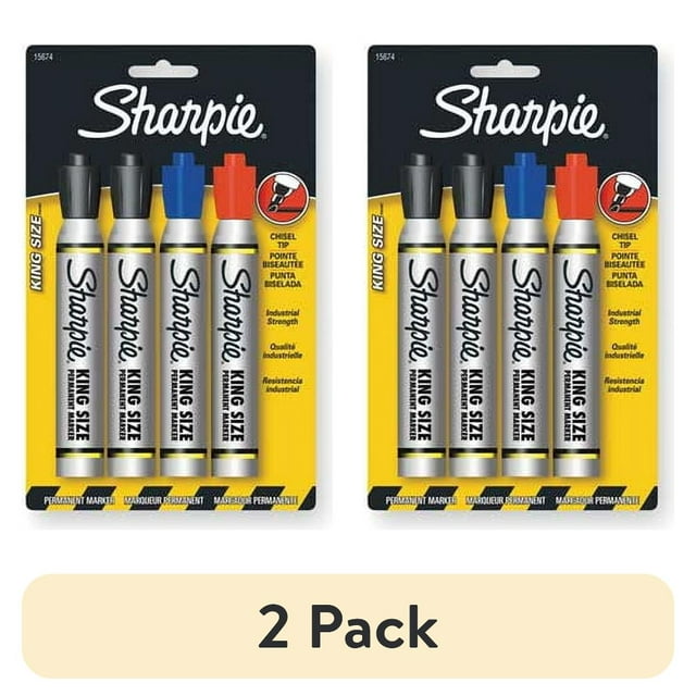 (2 pack) Sharpie King Size Permanent Markers, Assorted Colors, Large ...