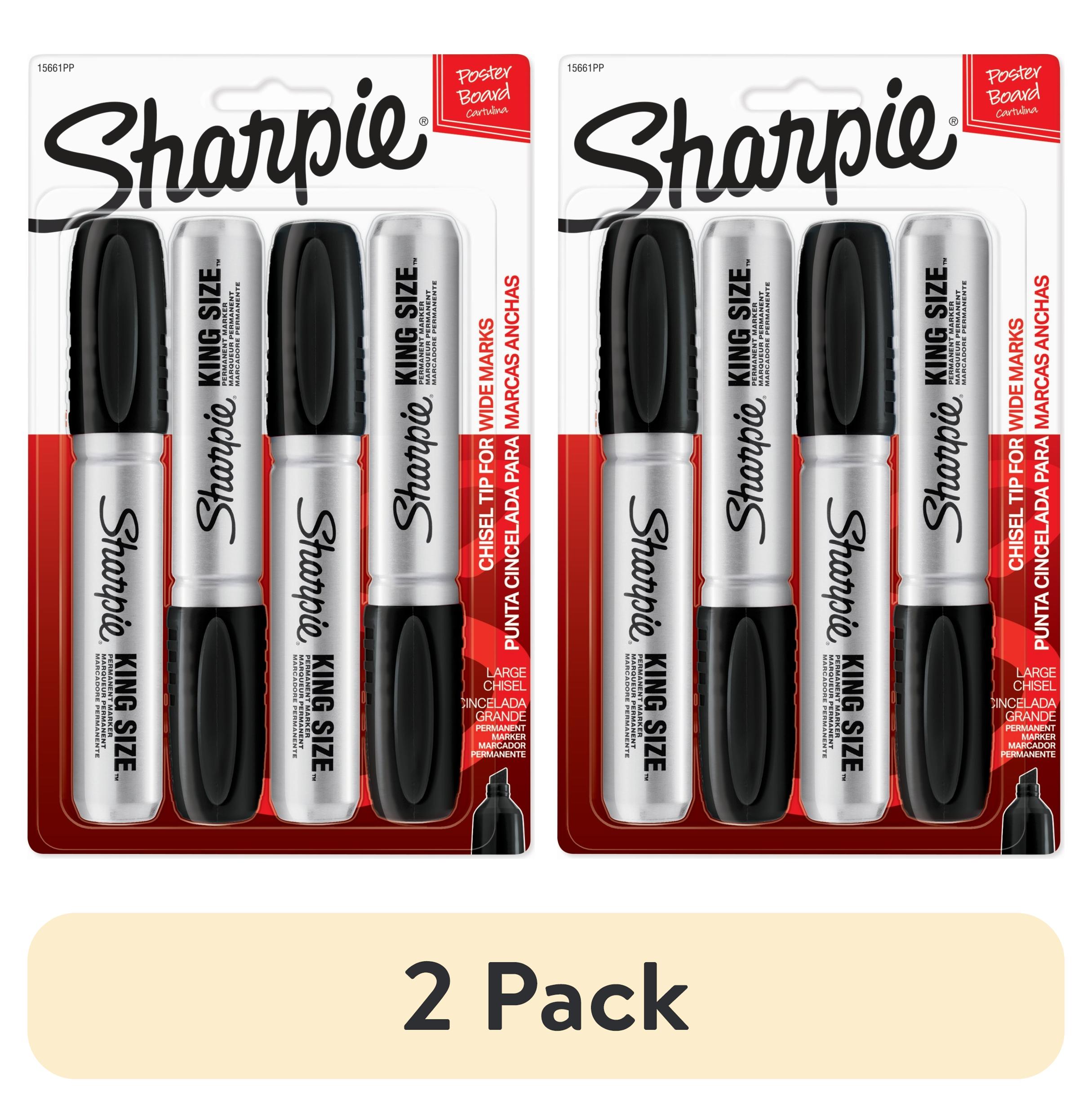 (2 pack) Sharpie King Size Permanent Markers, Black (Pack of 4 ...