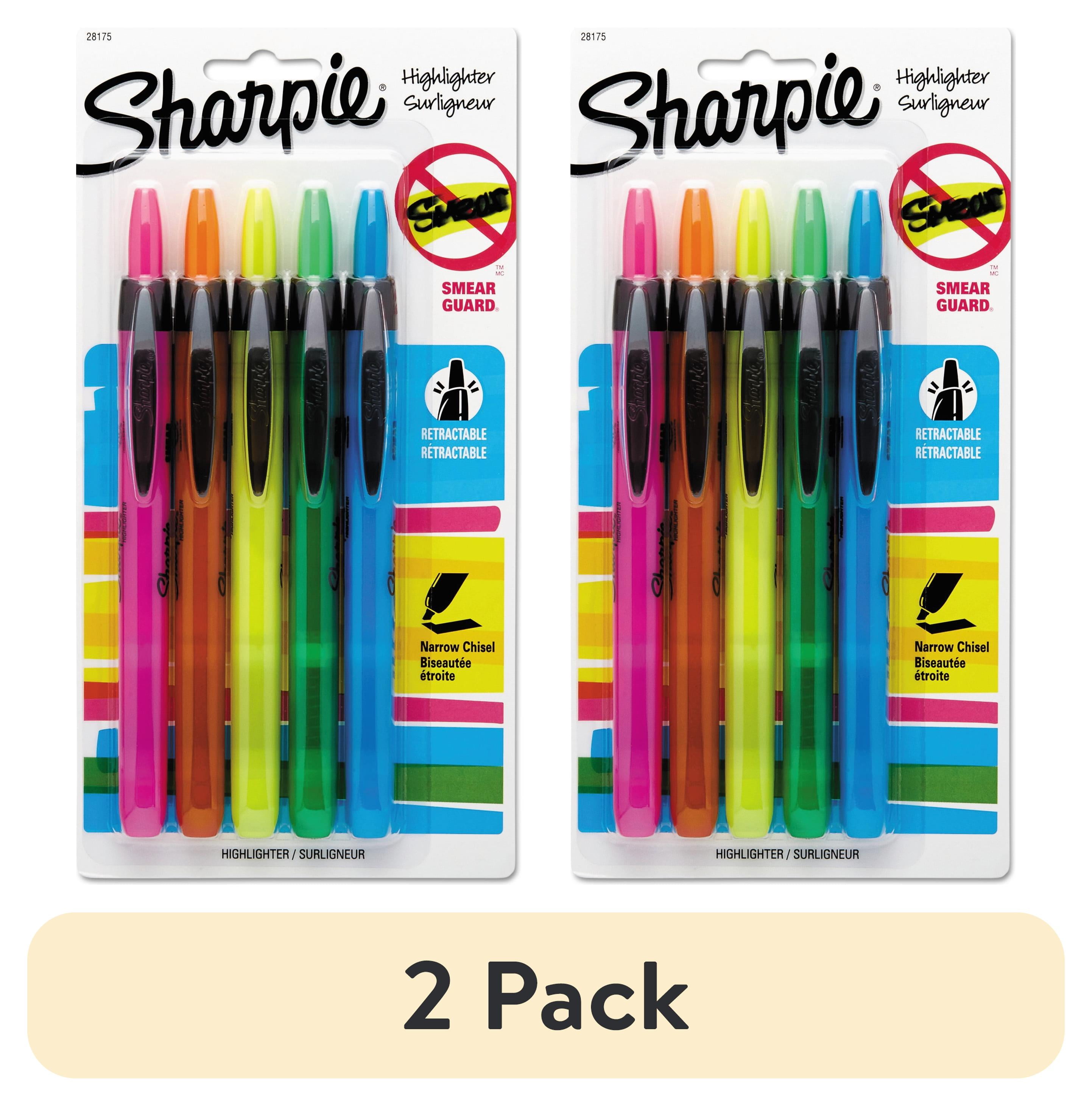 (2 pack) Sharpie Retractable Highlighters, Chisel Tip, Assorted Colors ...
